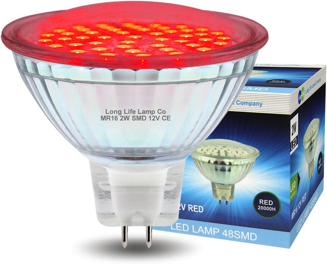 2 x 12v LED MR16 Red 2w Low Voltage Spot Light Bulb GU5.3 : Amazon.co ...