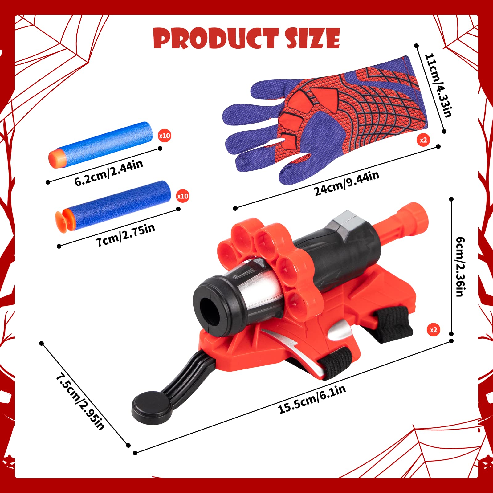 SupaWeiss Spider Web Shooters for Kids,Spider Web Shooter,Plastic ...