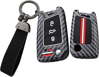 TECART Zinc Alloy Key Fob Cover with Keychain,Car Key Holder Fit for VW ...