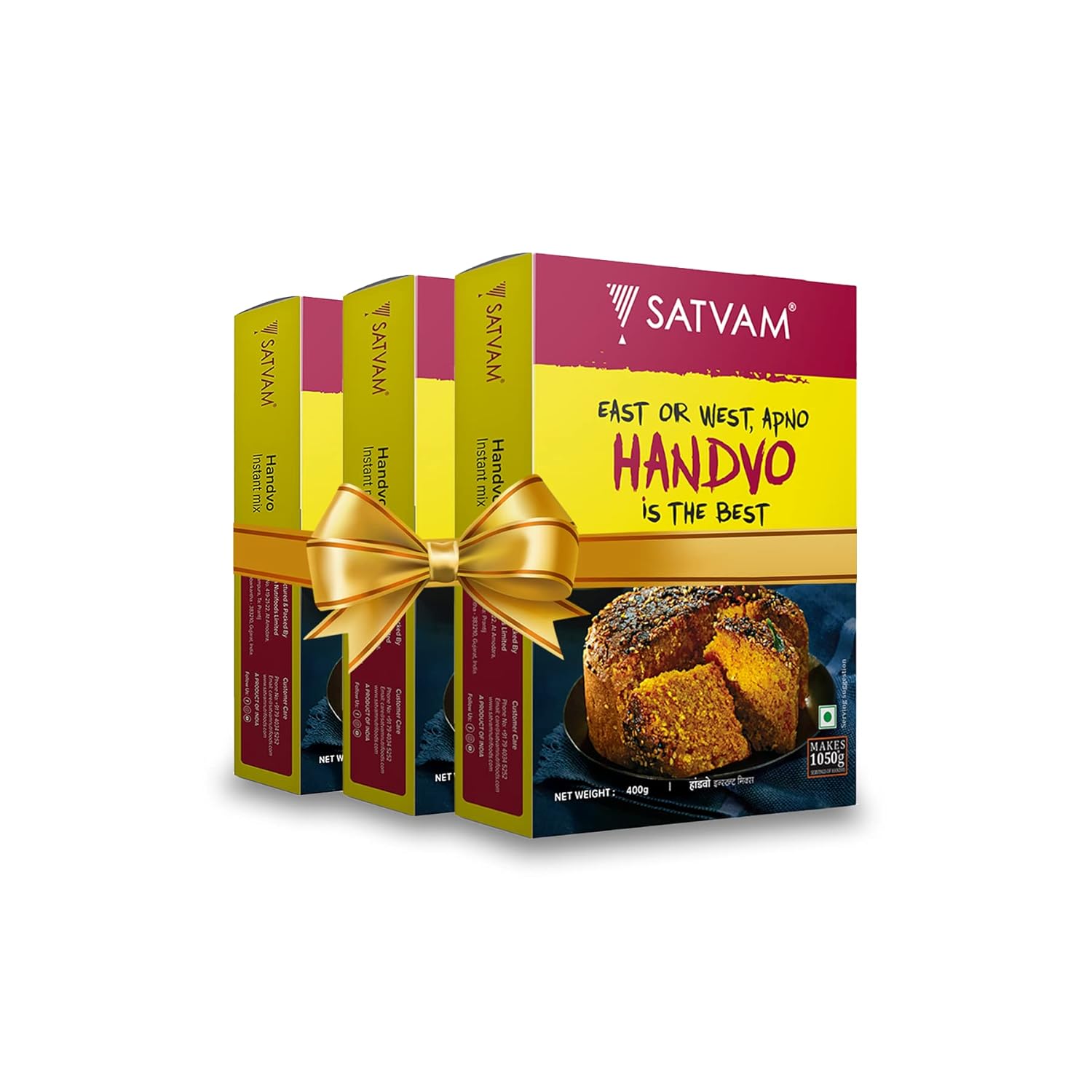 Satvam Handvo Instant Mix (Pack of 3)|(3 * 400g) : Amazon.in: Grocery ...