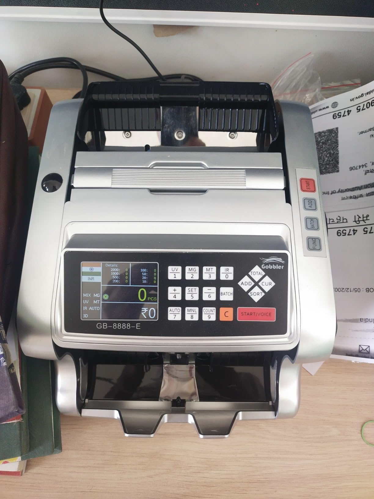 GOBBLER GB-8888-E Mix Note Value Counting Business-Grade Machine Fully ...