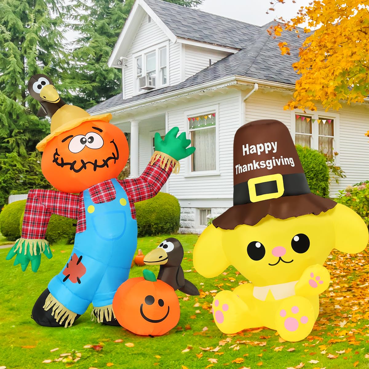 Amazon.com: COMIN 6 FT Thanksgiving Inflatables Decorations Crow and ...