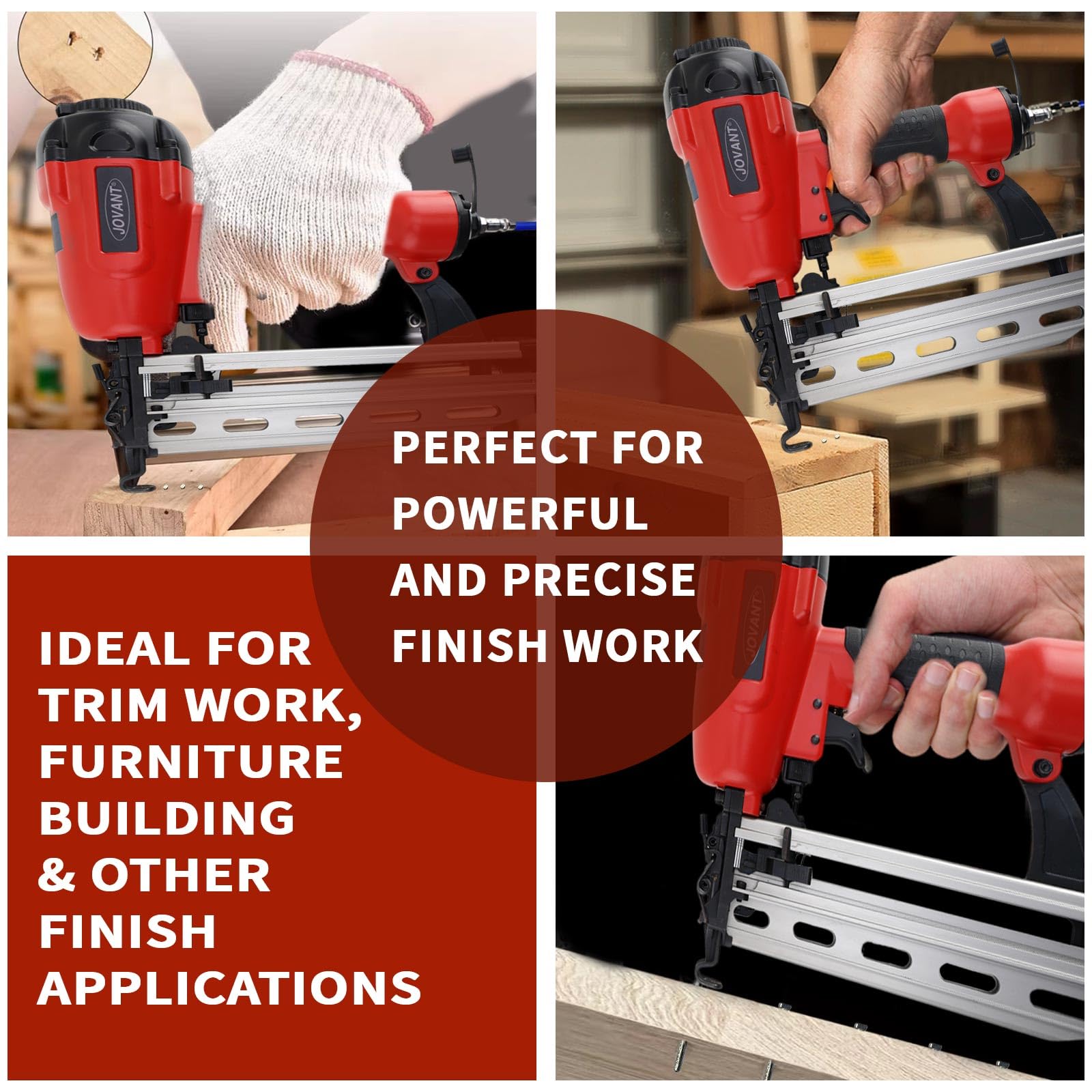 Snapklik.com : Jovant Pnumatic Finish Nailer,16Gauge Nail Gun Acepts 3/ ...