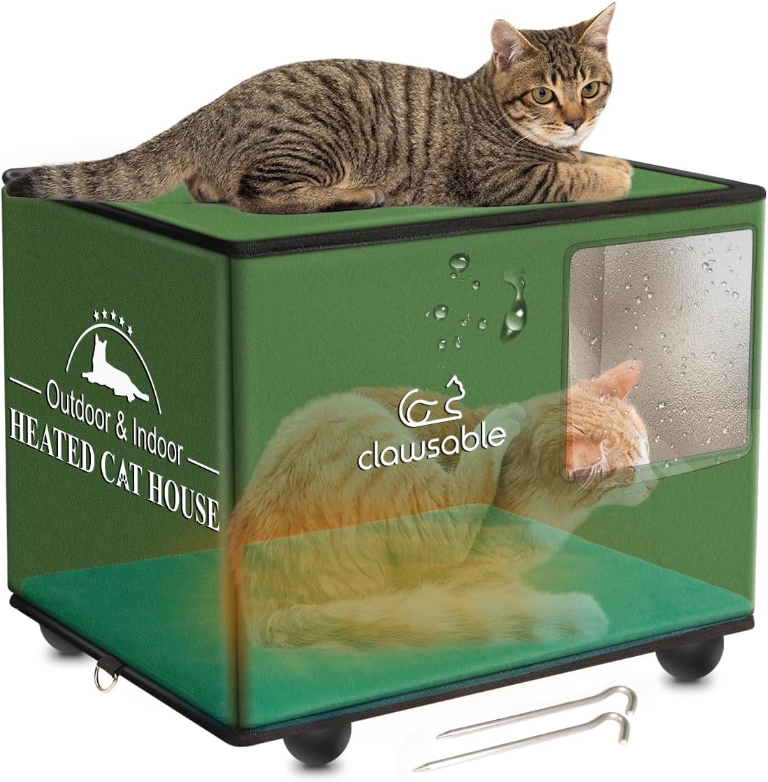 Amazon.com : Heated Cat House for Outdoor Cats in Winter, Extremely ...