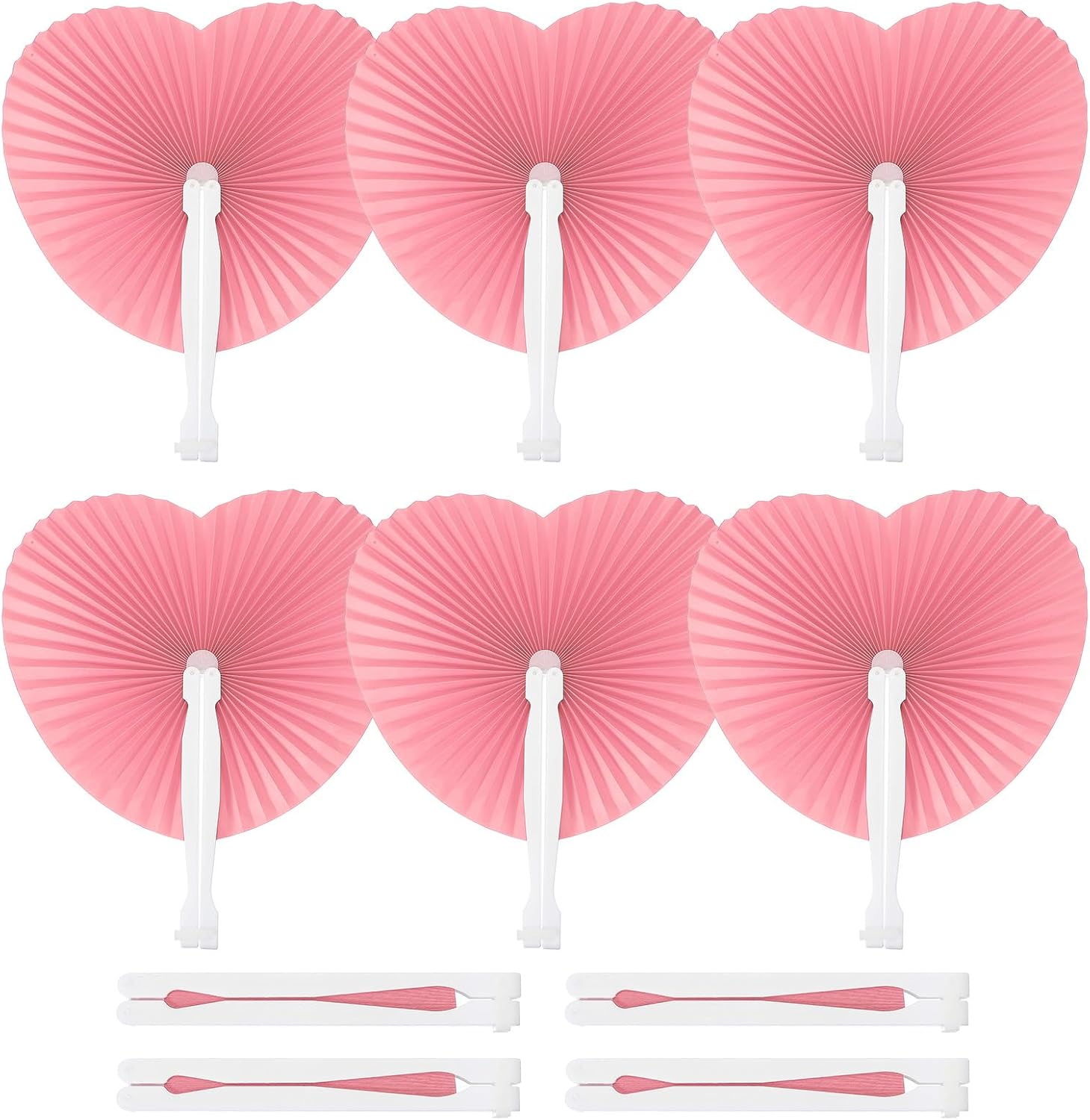 Amazon.com: PATIKIL Heart Shape Paper Hand Fans, 20 Pack Bulk Folding ...