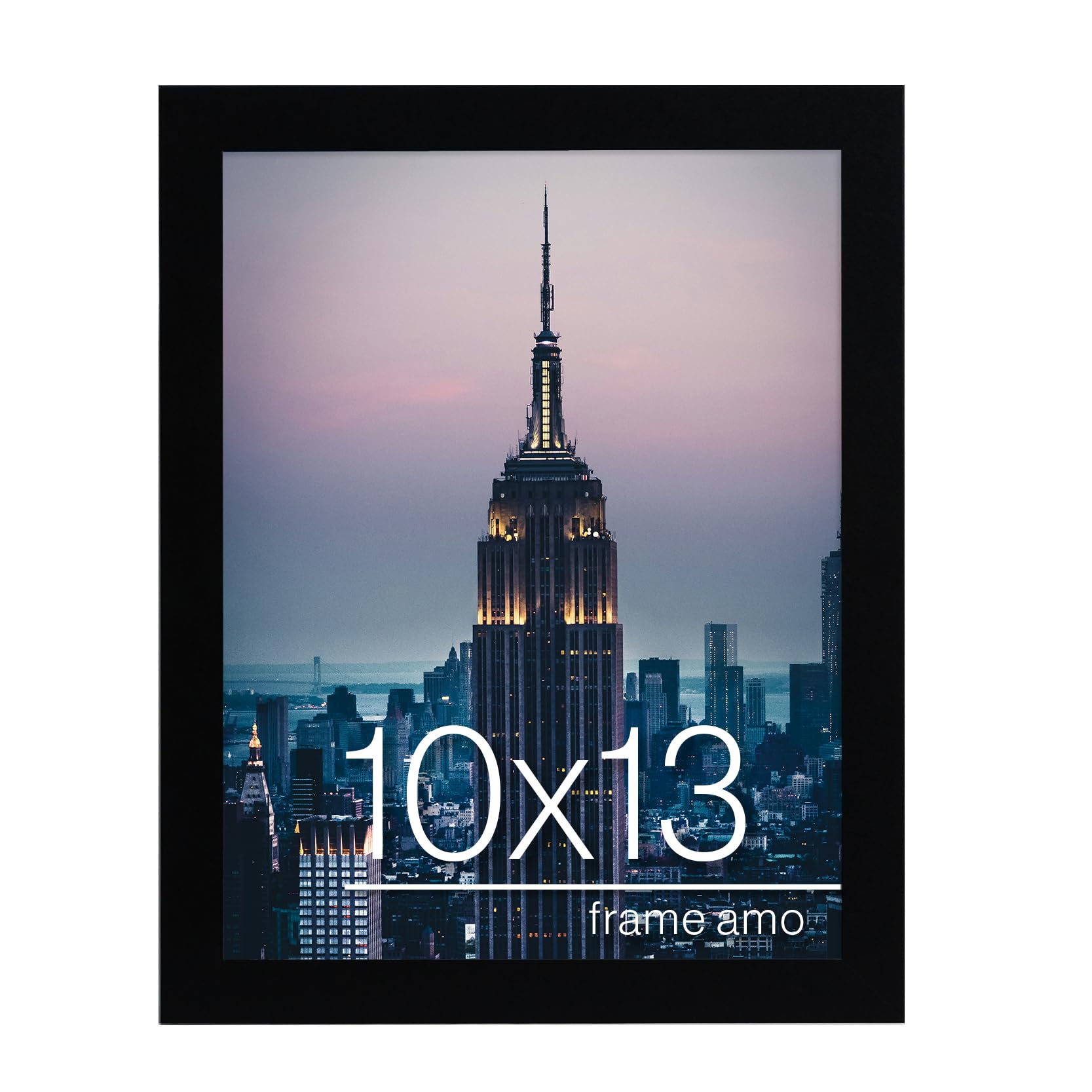 Amazon.com - Frame Amo 10x13 Black Modern Picture Frame, 1 inch Border ...