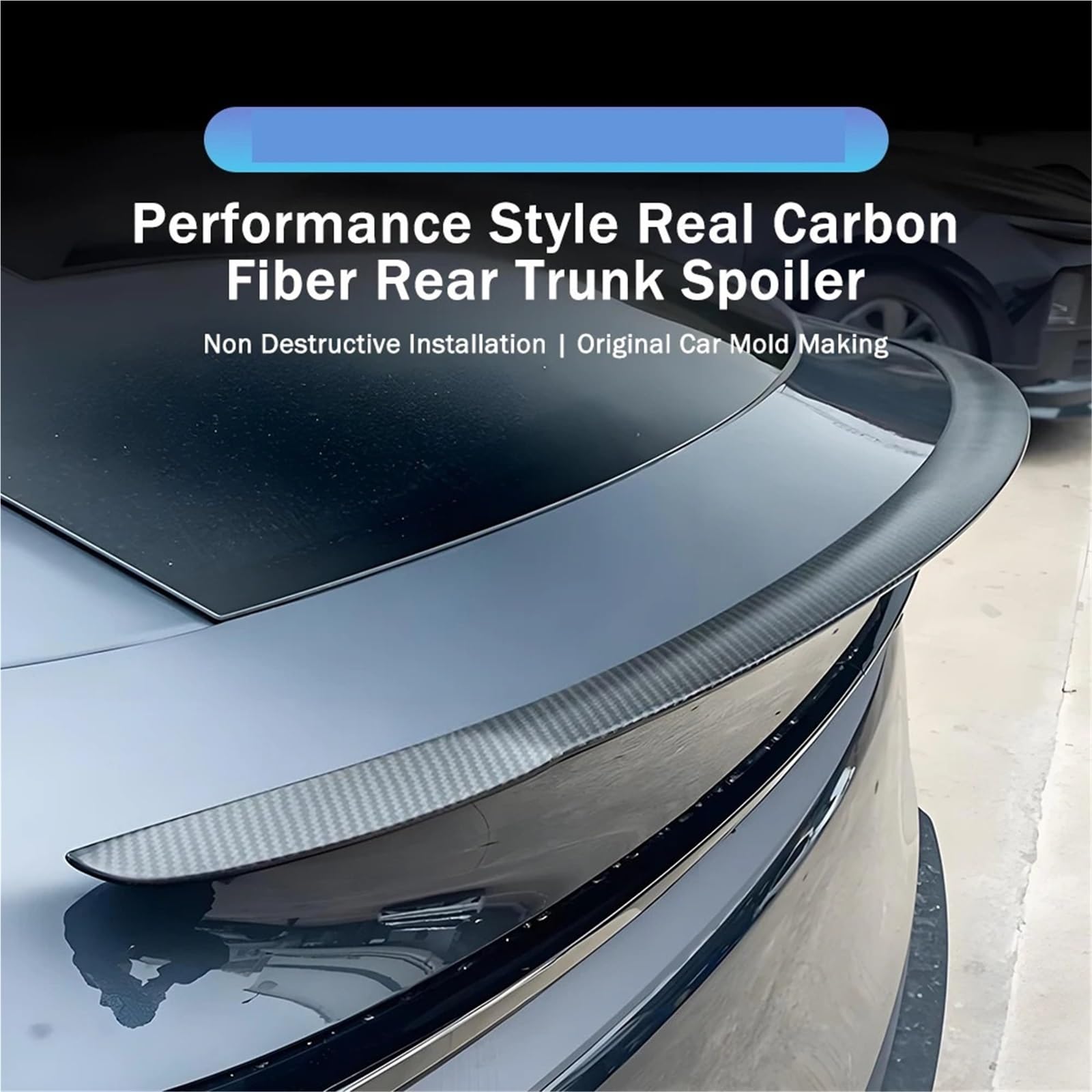 Tesla Model Y Spoiler Carbon Fiber Rear Trunk Spoiler Wings For Tesla ...
