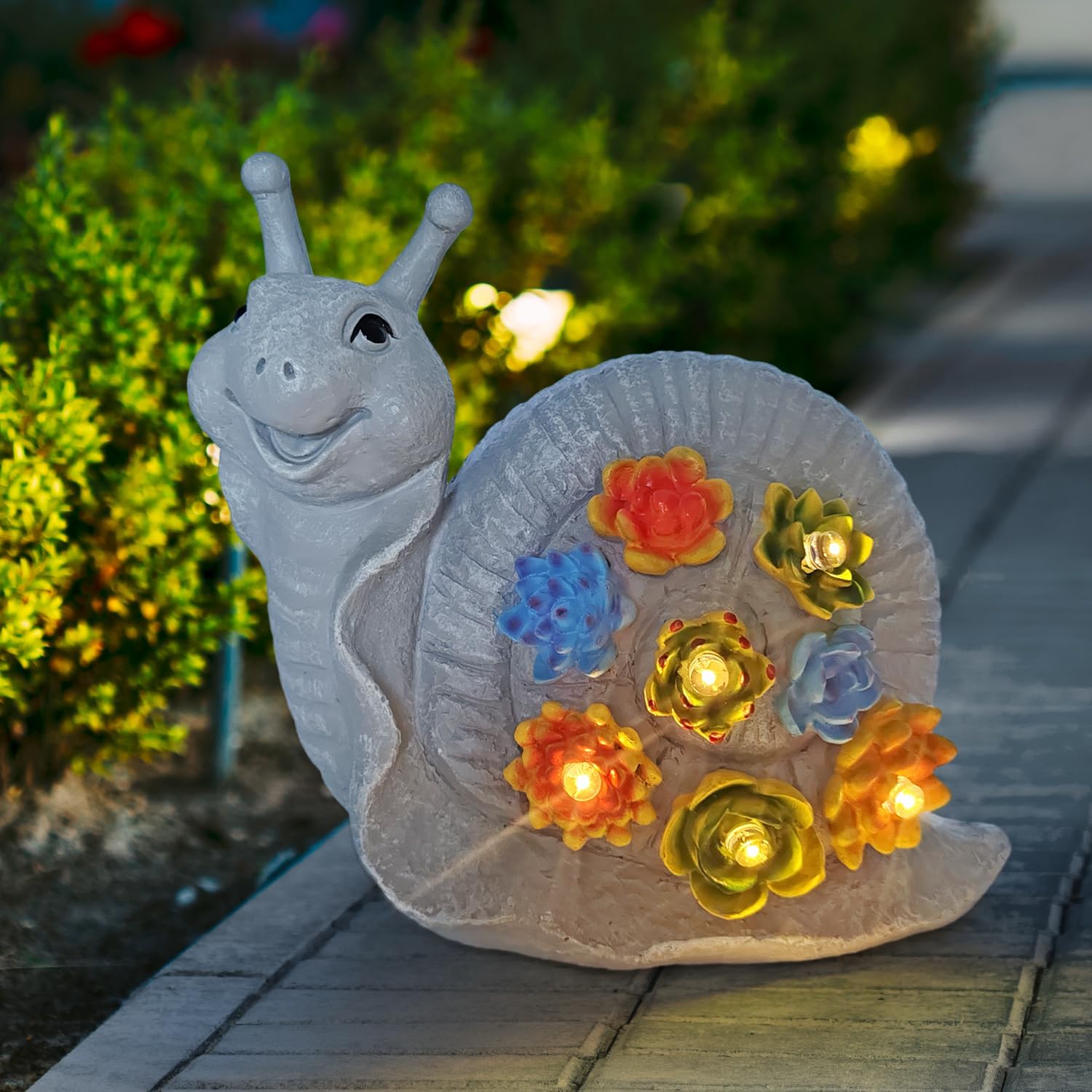 Amazon.com: Dafuweng Solar Garden Statues Outdoor Decorations Patio ...