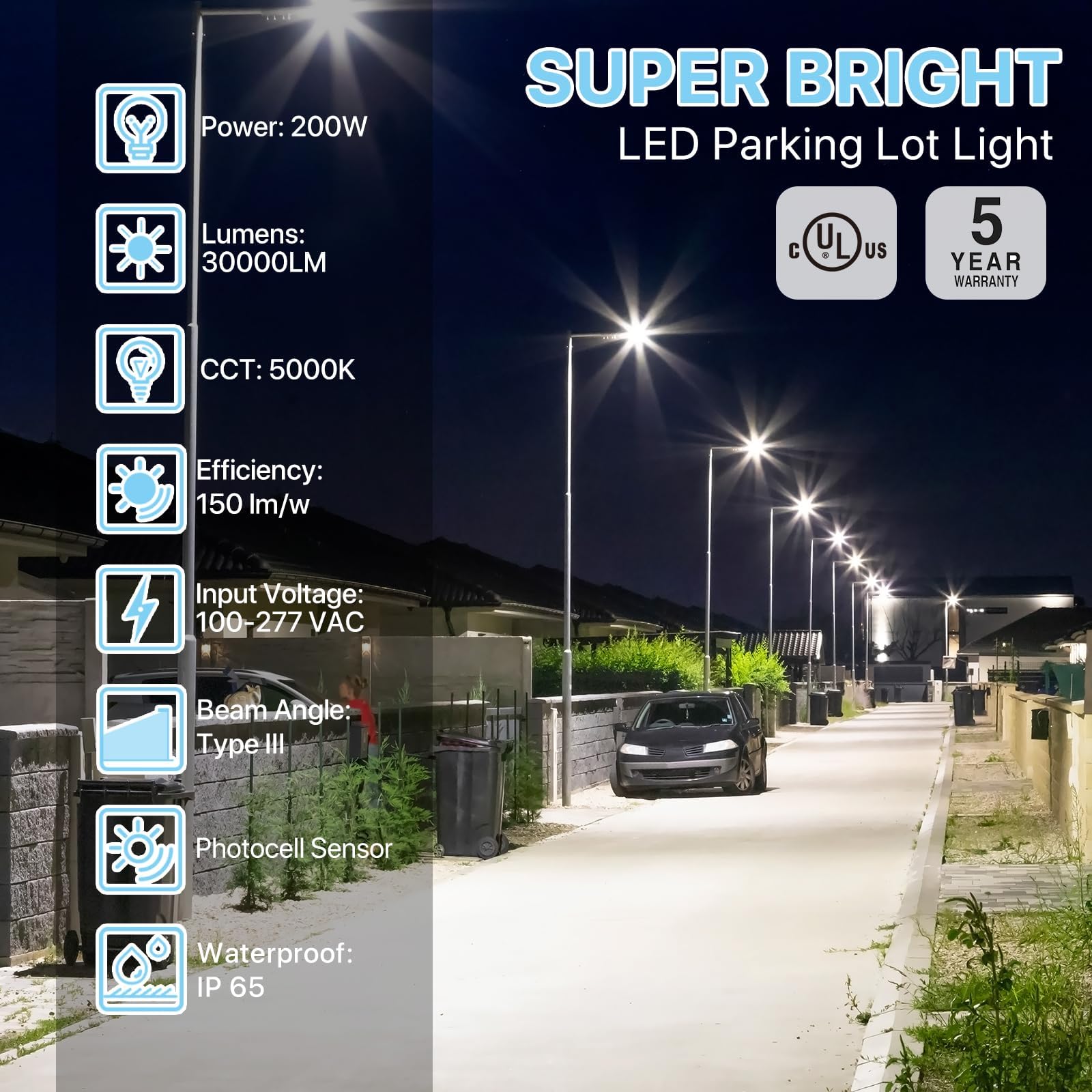 Snapklik.com : Hyperlite LED Parking Lot Lights 200W LED Shoebox Light