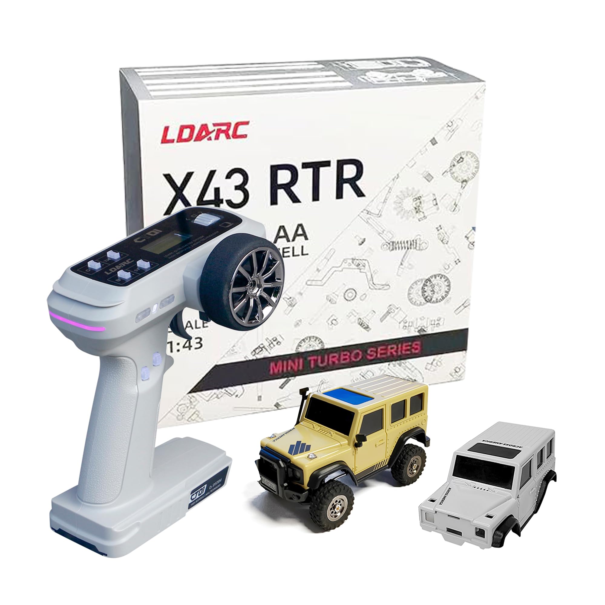 Amazon.com: LDARC 1:43 Scale Mini RC Crawler RTR RC Rock Truck 4x4 2 ...