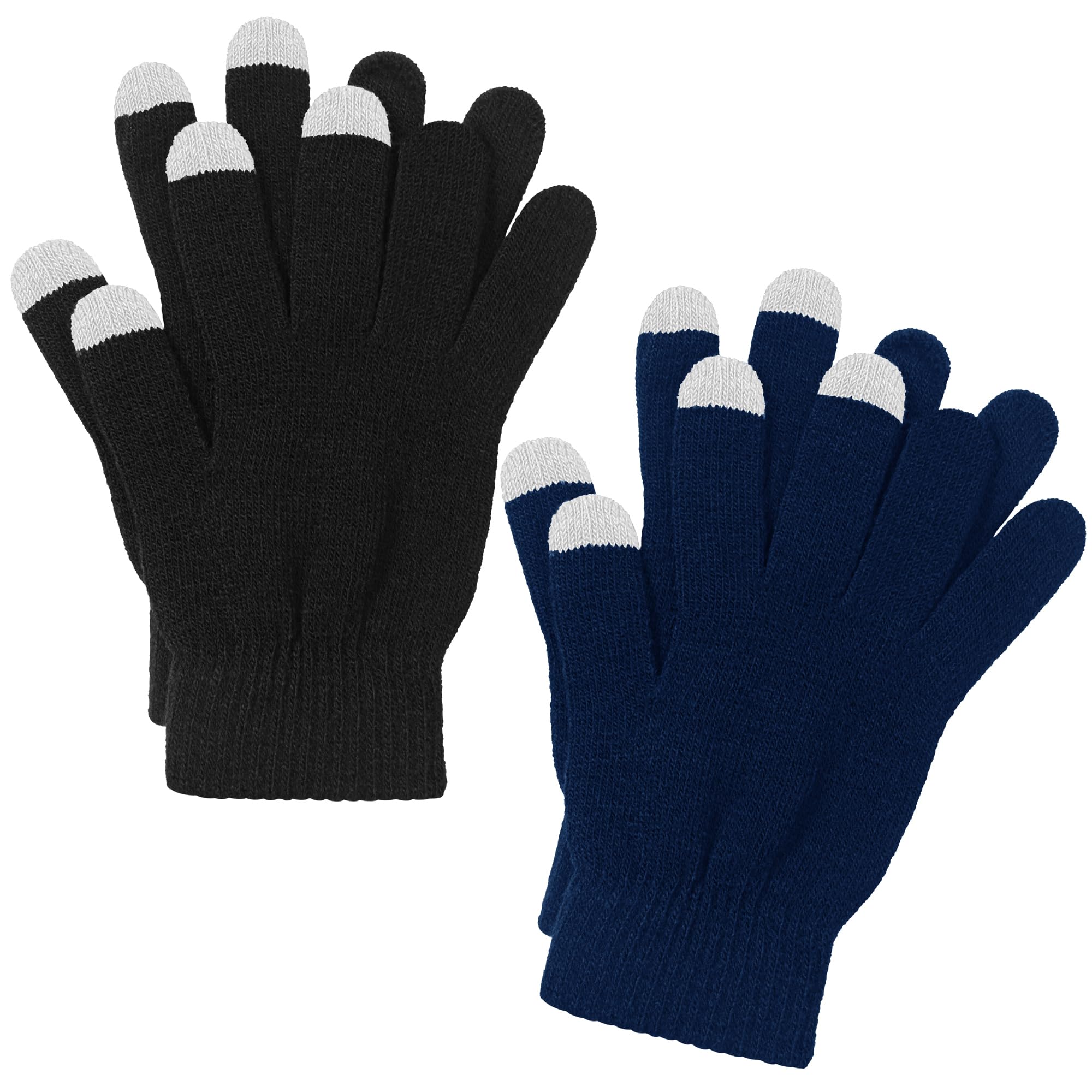 Cooraby 2 Pairs Men or Women's Winter Touch Screen Magic Gloves Warm ...
