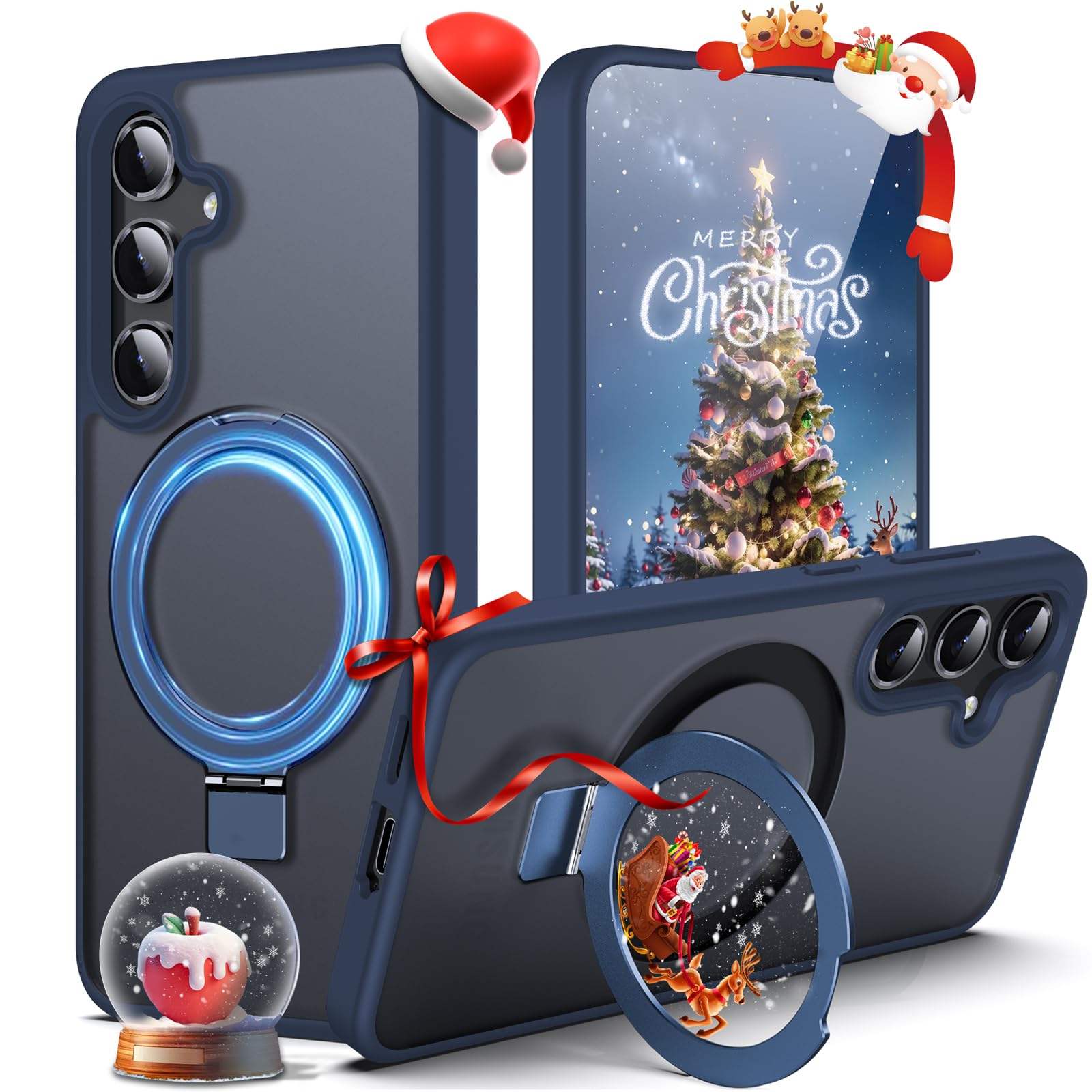 DASFOND Mag-Stand Galaxy S24 Case, 2024 Upgraded [All-in-1] [Support MagSafe] Invisible Ring ...