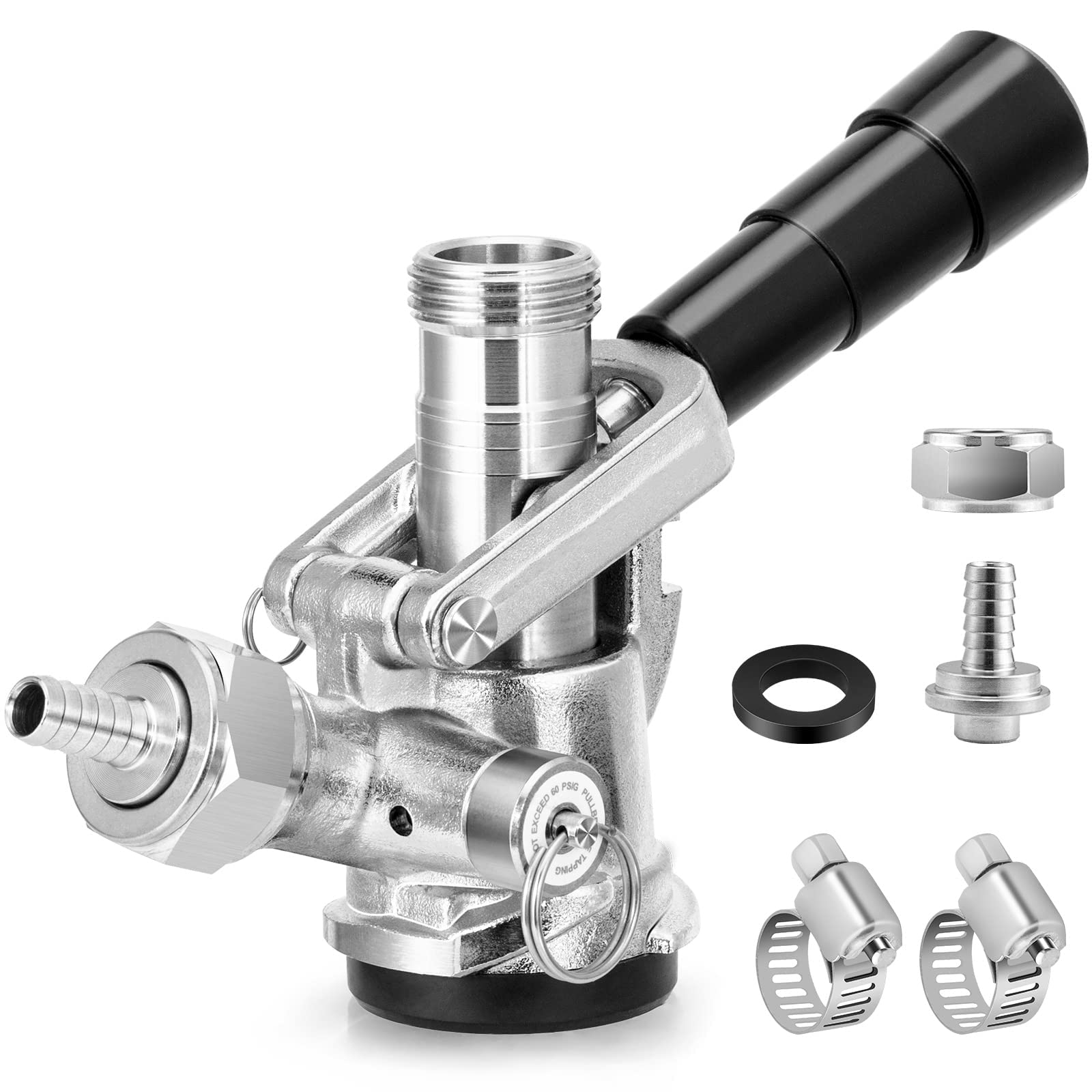 Amazon.com: Beer Keg Coupler, Commercial Stainless Steel Probe Brass ...