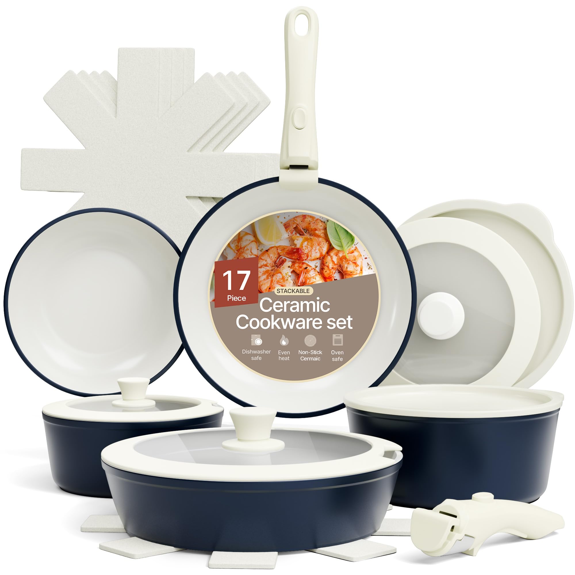 7 Best Blue Pots And Pans Set | Stackable & Space-Saving