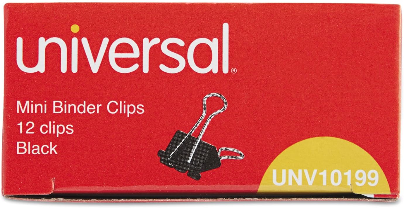 Amazon.com : Universal Binder Clips, Mini, Black/Silver, 12/Box ...