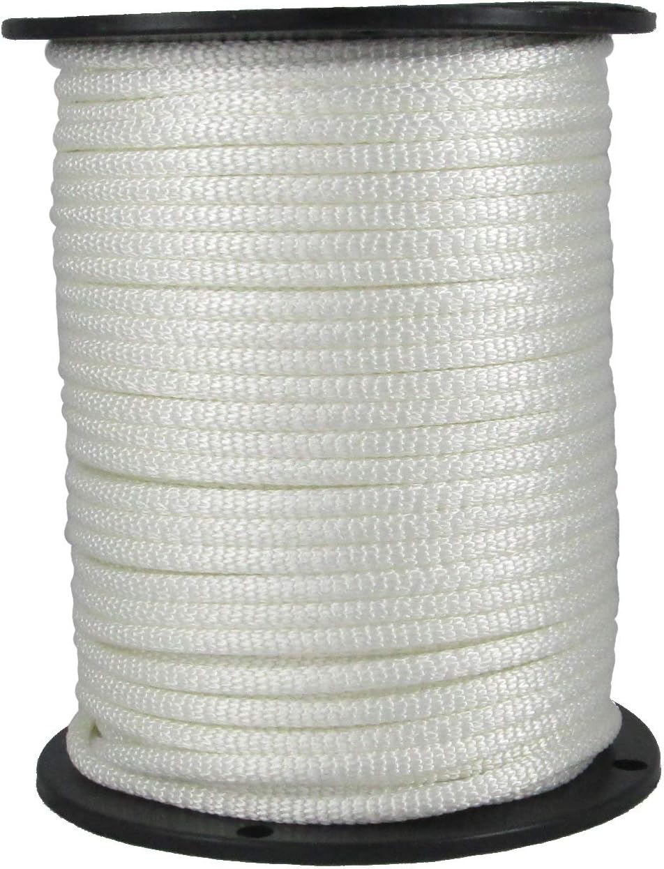 1/4 inch White Dacron Polyester Rope - 500 Foot Spool | Solid Braid ...