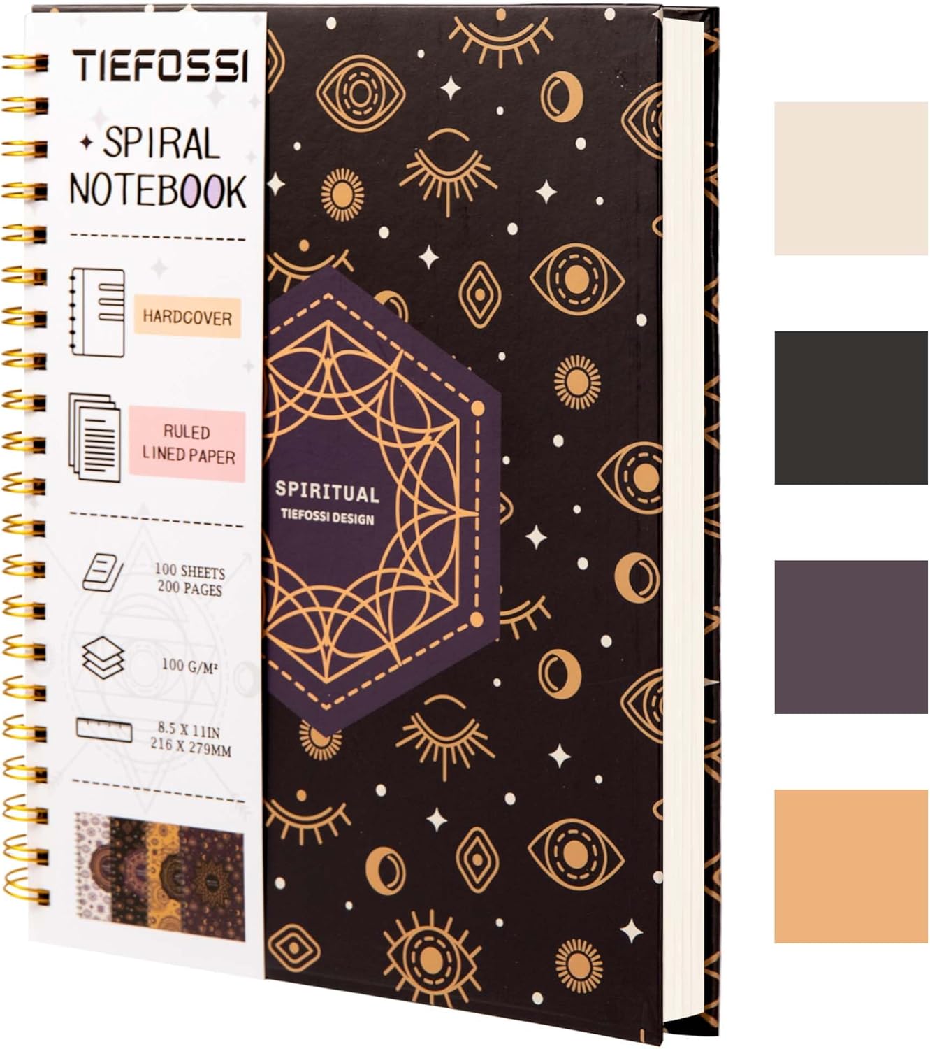 TIEFOSSI Spiral Notebook Journal, Large College Ruled/Line Spiral ...
