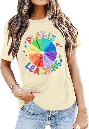 Play is Learning Tshirts Women Kindergarten Teacher Shirts Teacher ...