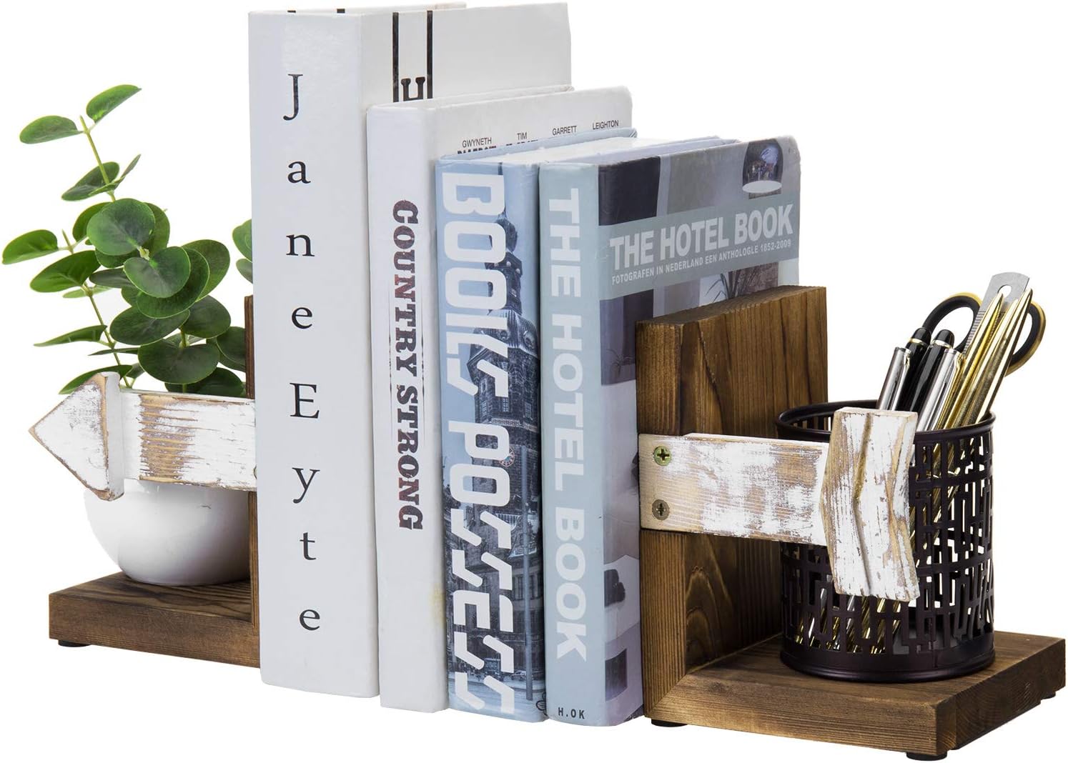 Amazon.com: MyGift Modern Gray Concrete L-Shaped Bookends for Heavy ...