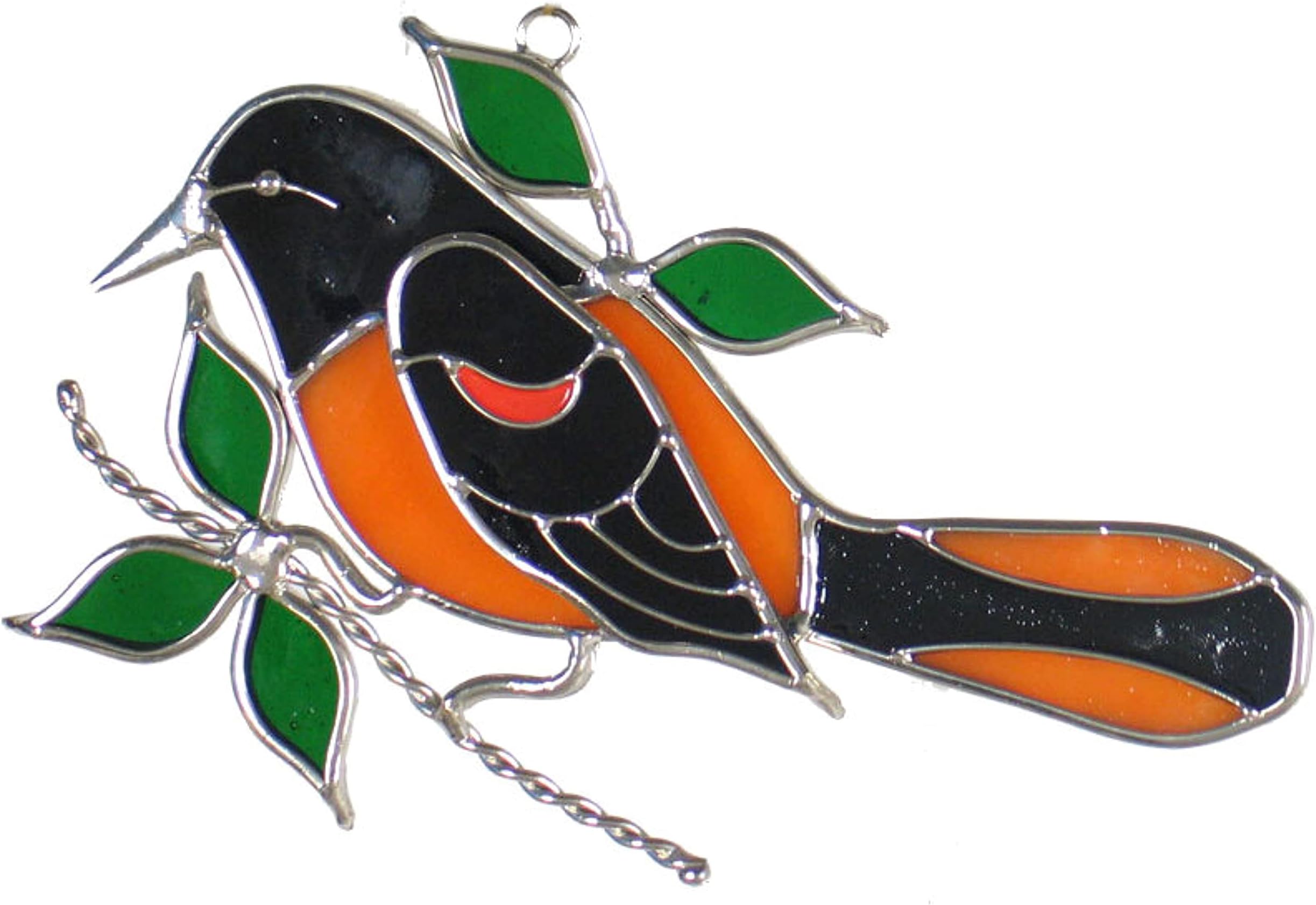 Amazon.com: Blue Bird Ornament Sun Catcher Stained Glass Window Display ...