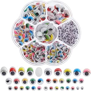 Genie Crafts Googly Eyes - 500-Pack Adhesive Wiggle Eyes with Case ...