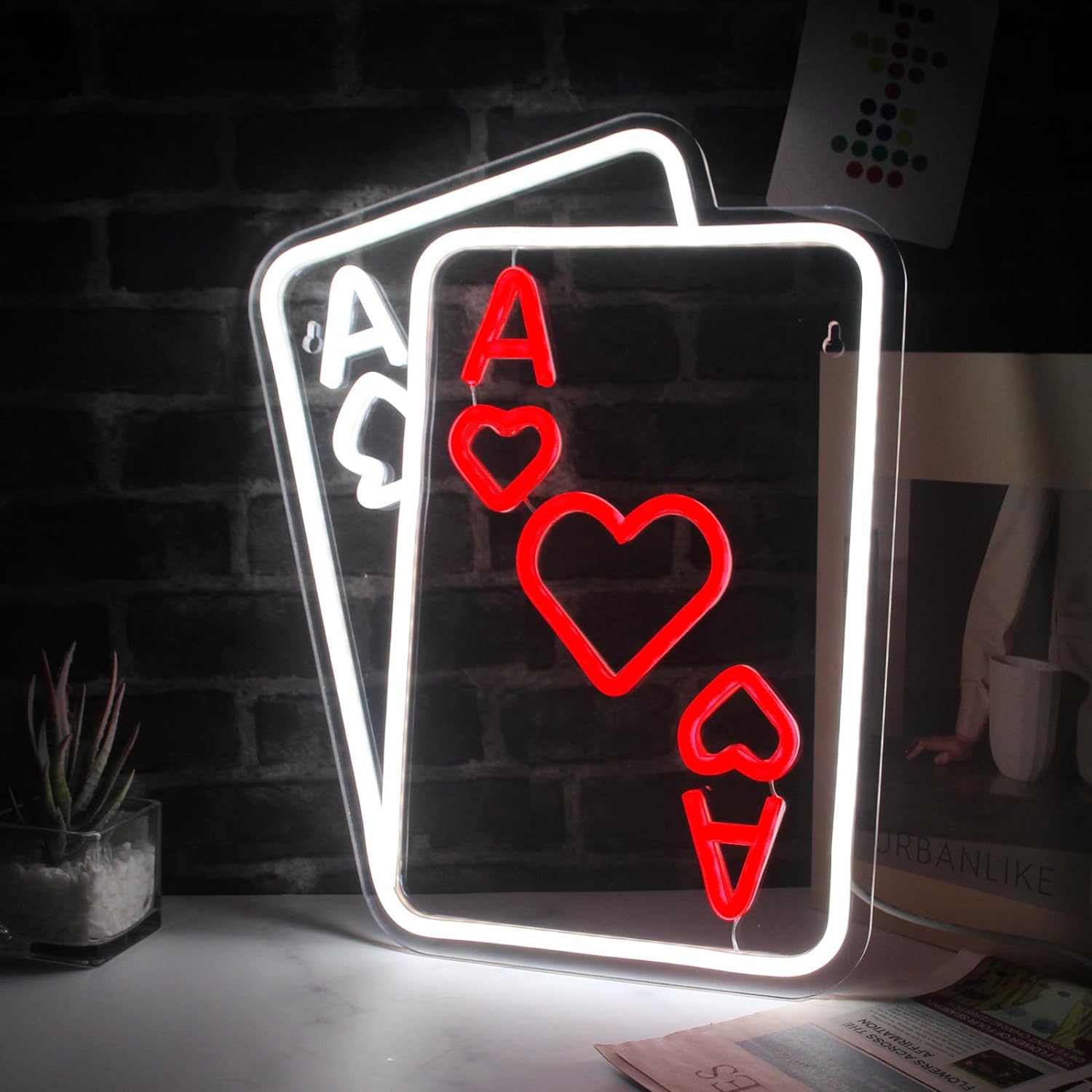 Poker Neon Signs for Wall Decor Led Sign for Poker Room Decor Playing ...