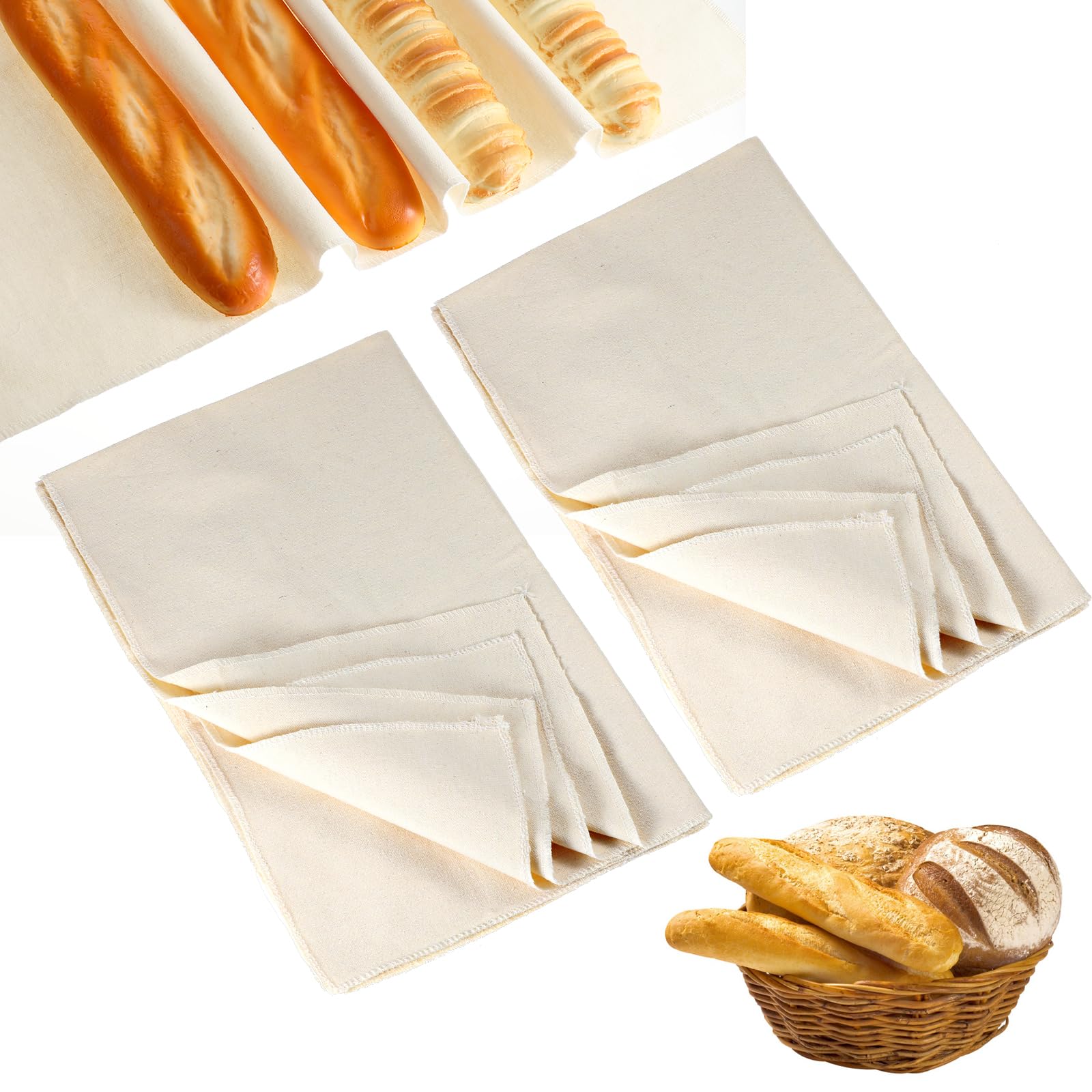 Amazon.com: oruola 2pcs Baking Cloth for Dough,18.9 X 14.17 in Linen ...