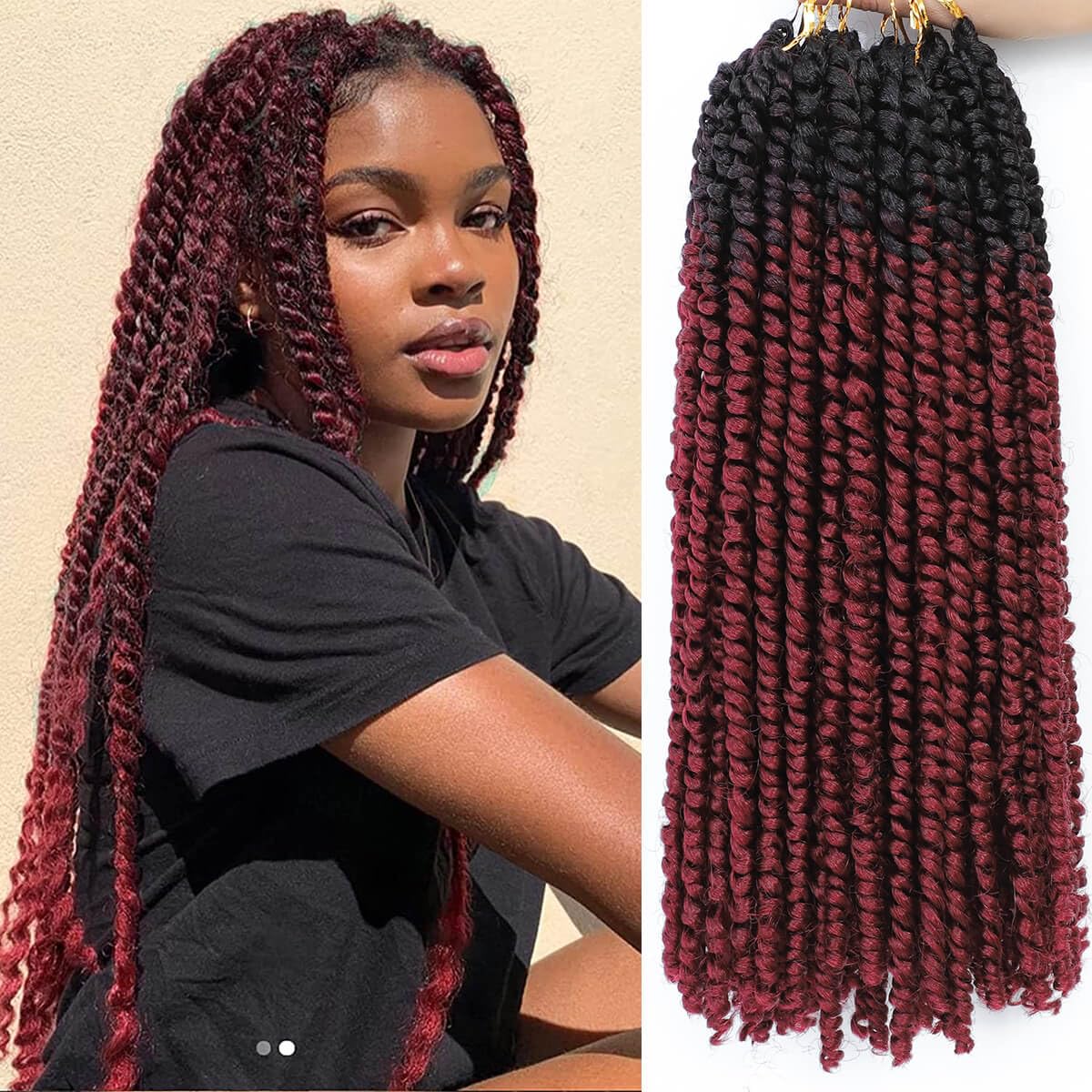 Red Twist Rope Twist Braids
