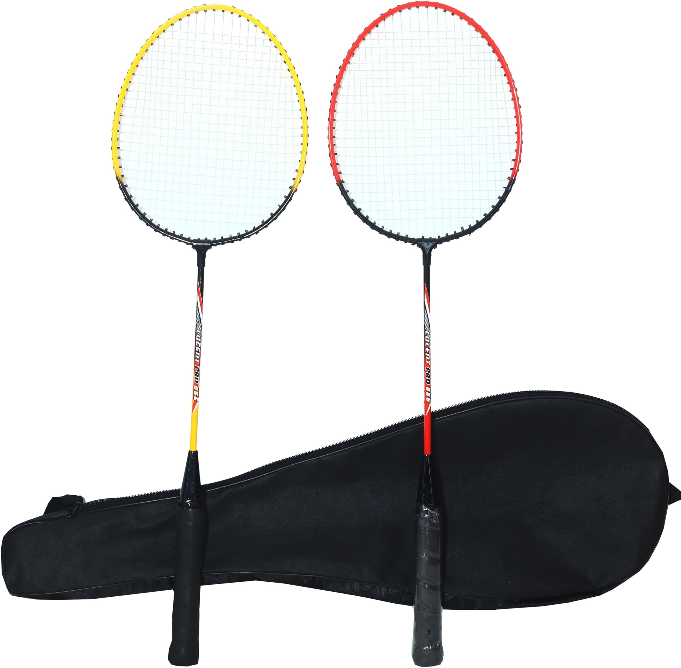 Buy Badminton Rackets(Racquets) Set of 2 Aluminium Round Steel Shaft ...