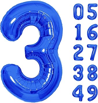 Amazon.com: 40 Inch Giant Navy Blue Number Balloon, Mylar Foil Helium ...