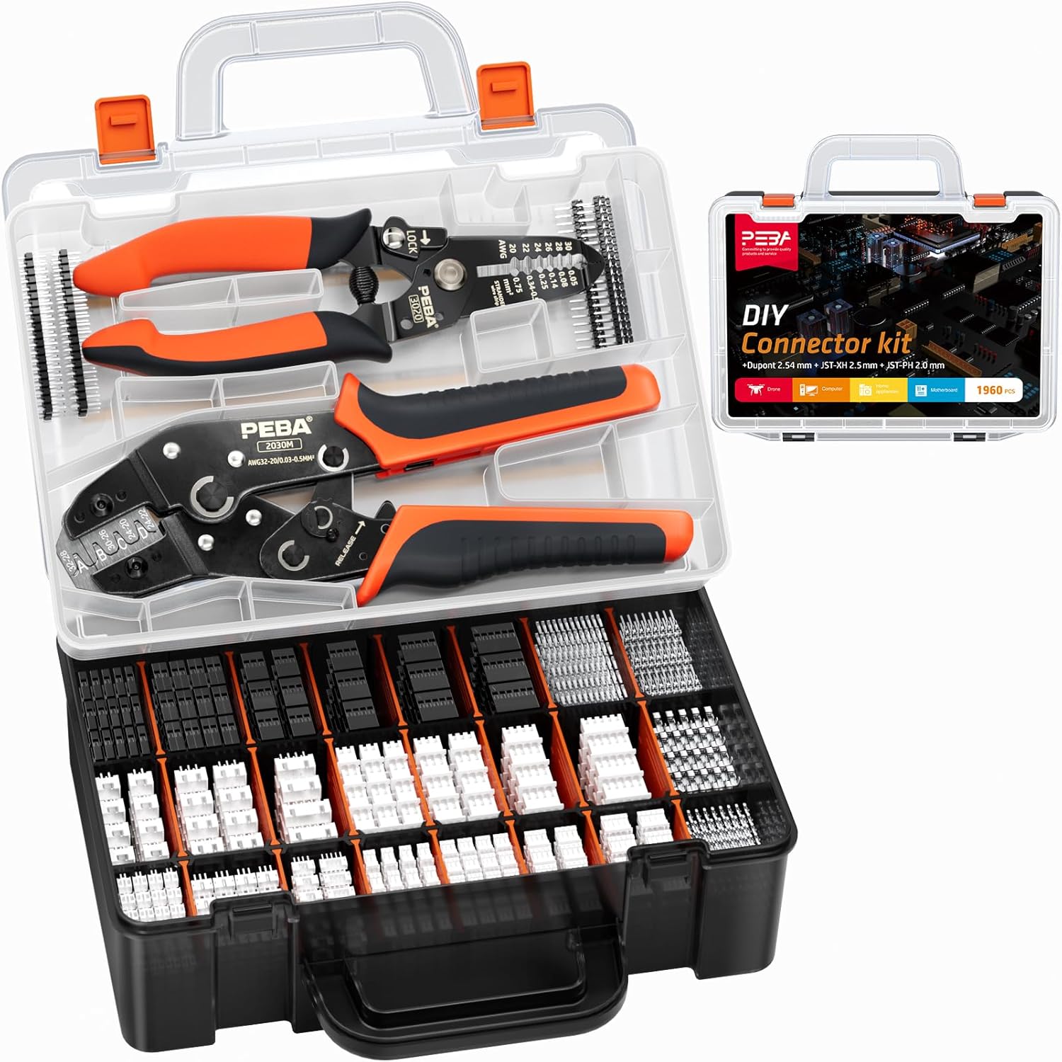 PEBA Micro Connector Pin Crimping Tool Kit, 28 Types JST-PH 2.0mm/JST ...