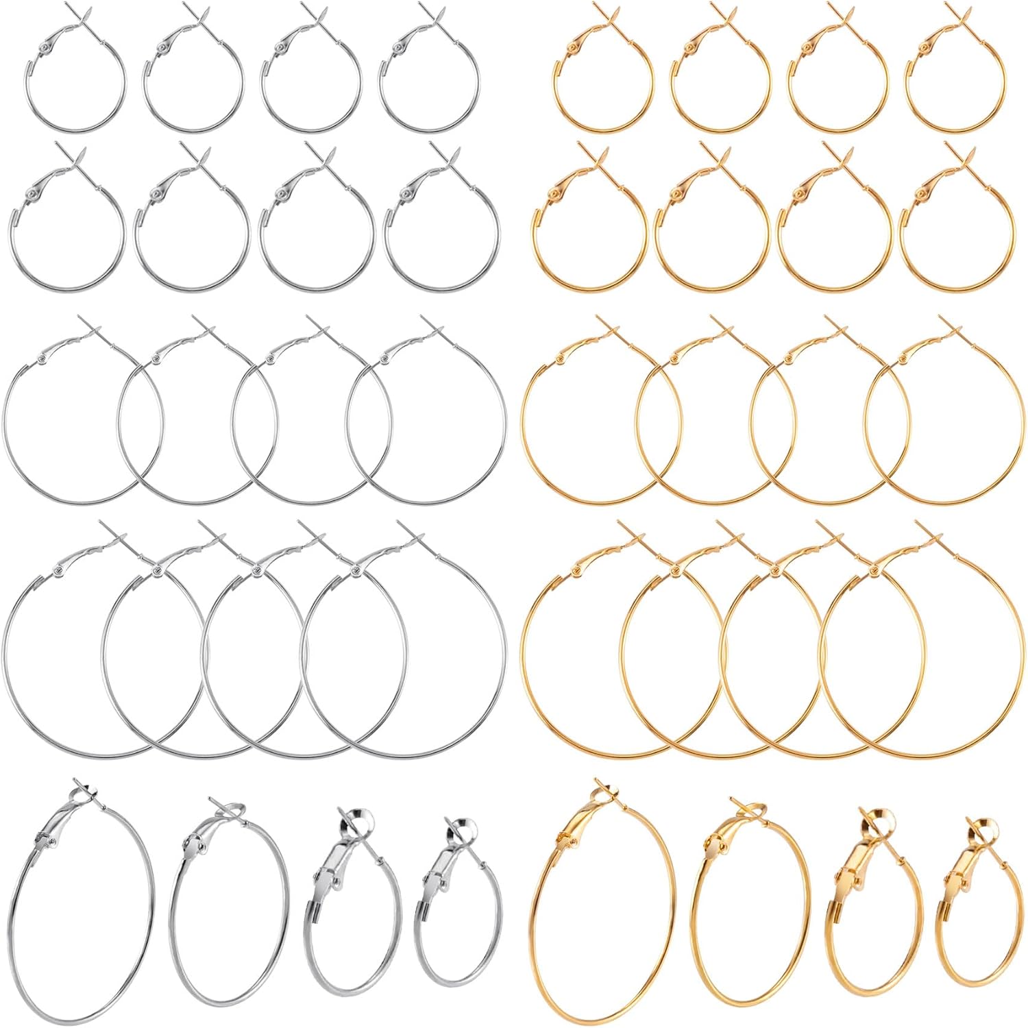 Amazon.com: Pndeyo 32pcs Hoop Earrings Findings, Hypoallergenic Round ...