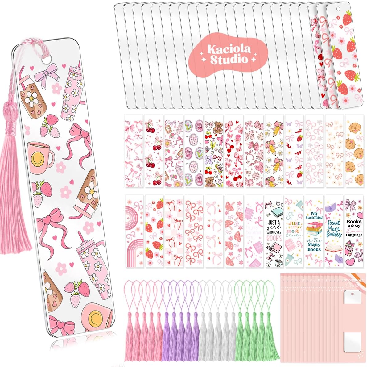 Amazon.com: Kaciola 15 Sheets Flower Theme UV DTF Bookmark Wraps ...