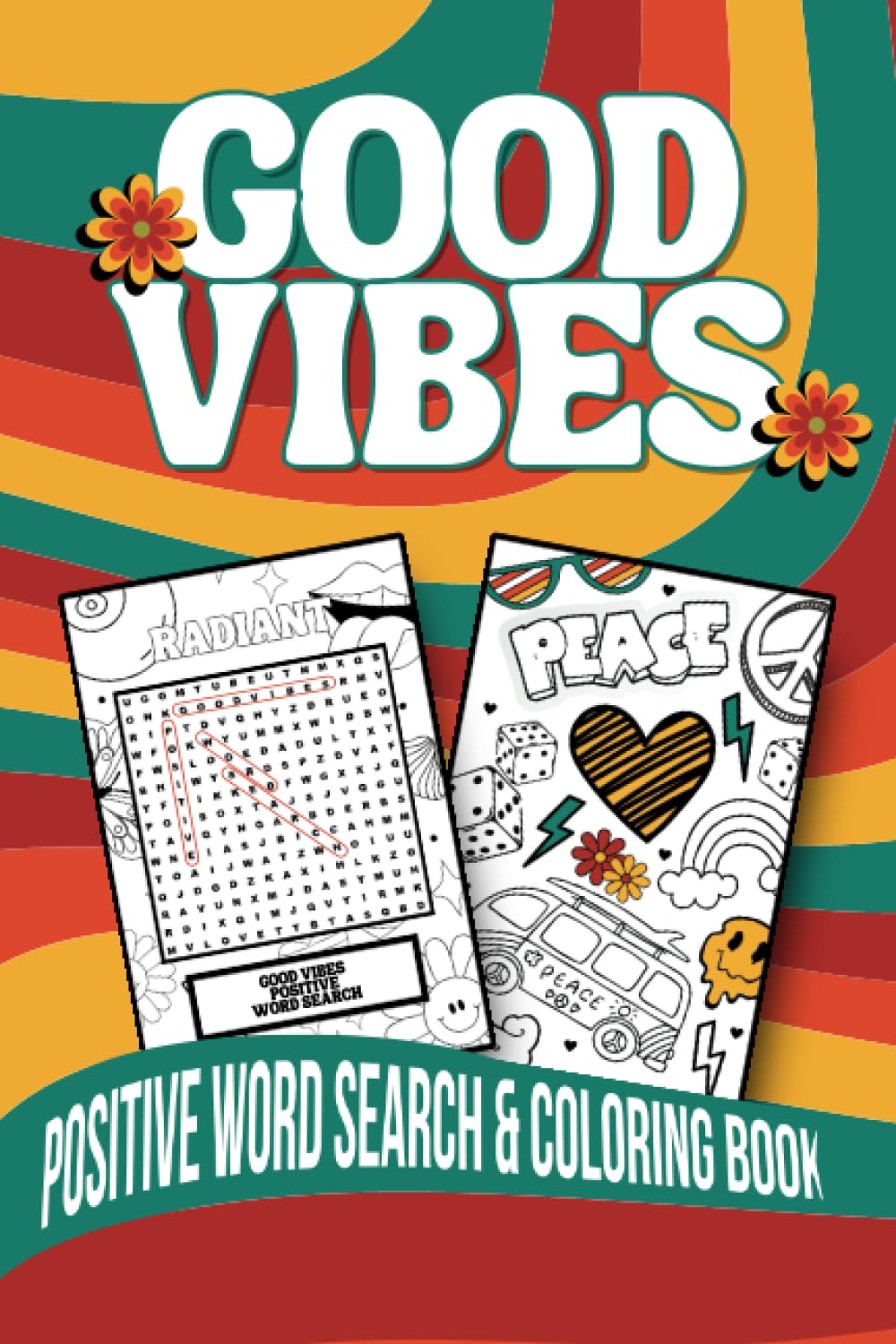 Amazon.com: Good Vibes Positive Word Search and Coloring Book: Relaxing ...