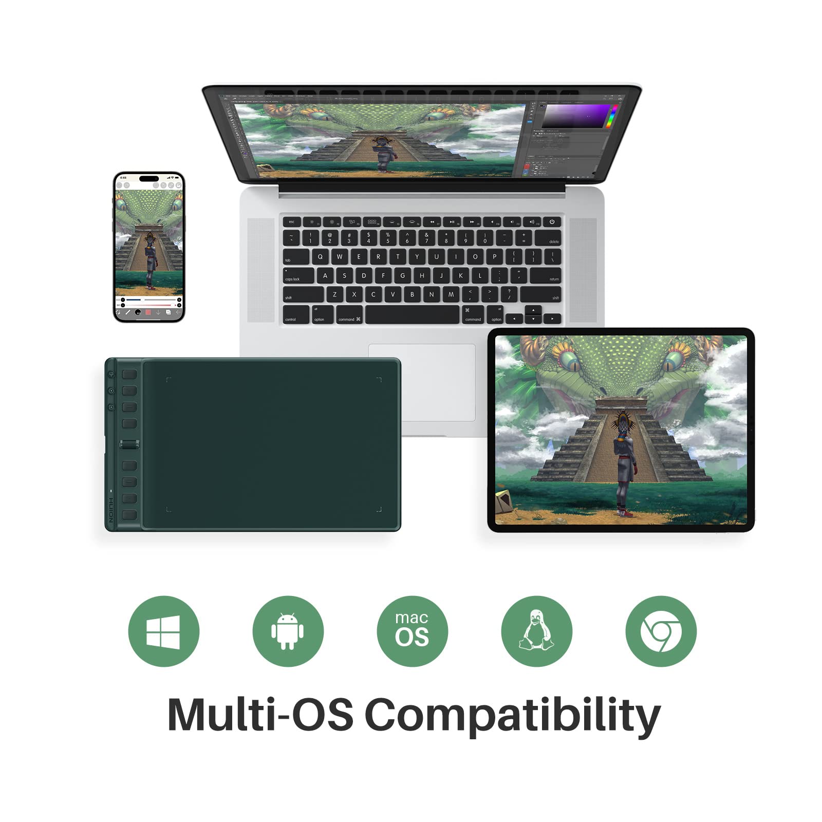 2023 HUION Inspiroy 2 Medium Drawing Tablet with Scroll Wheel 8 ...