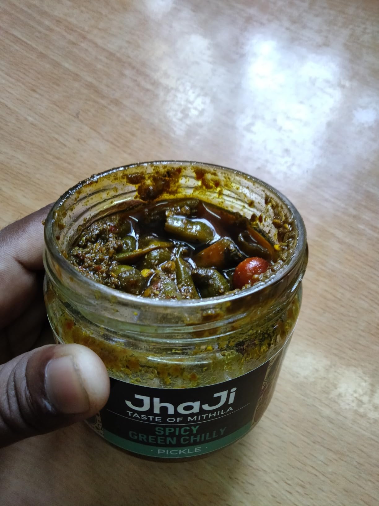 JhaJi - Taste of Mithila Store's Spicy Green Chili Pickle|Hari Mirch Ka ...
