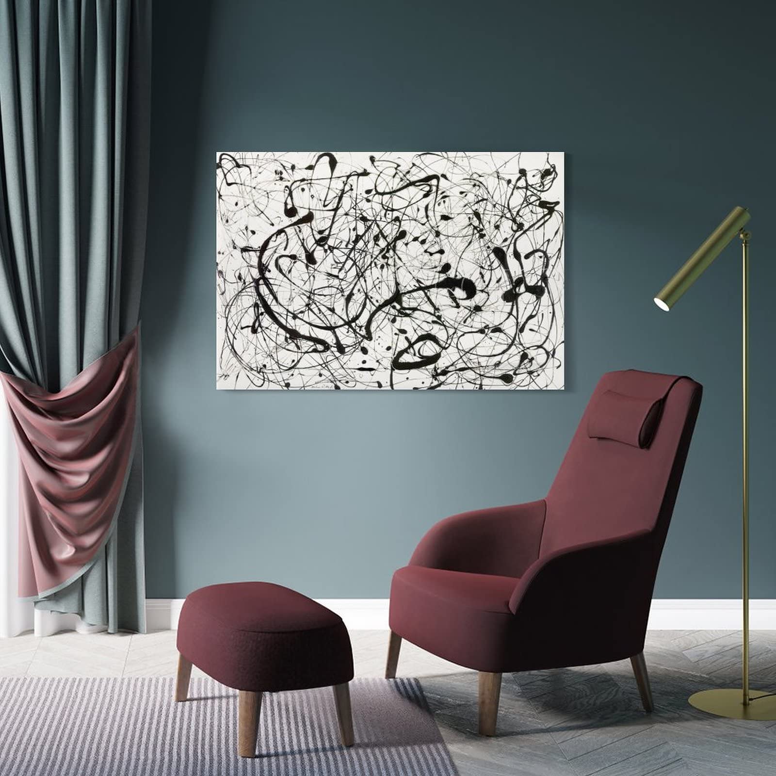 Jackson Pollock Número 14 Framed Art Print 'Number 14 Gray' By