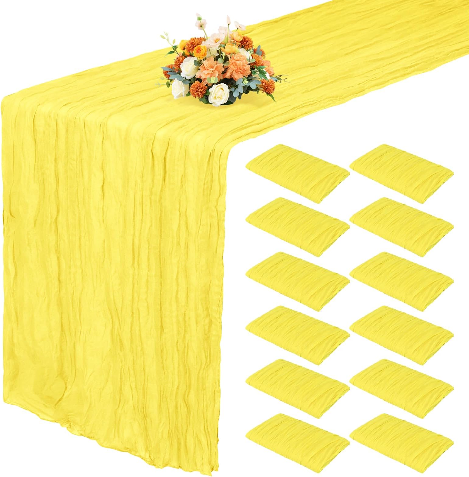 Amazon.com: LOKUME 12 Pack 35x70 Inch Cheese Cloth Table Runners Yellow ...