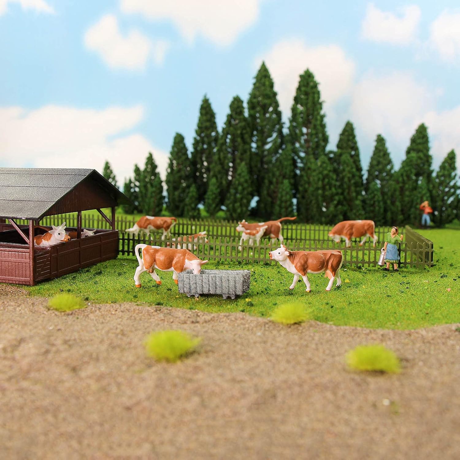 HO Model Railroads & Trains 36Pcs 1:87 Model Painted Farm Animals Ho ...