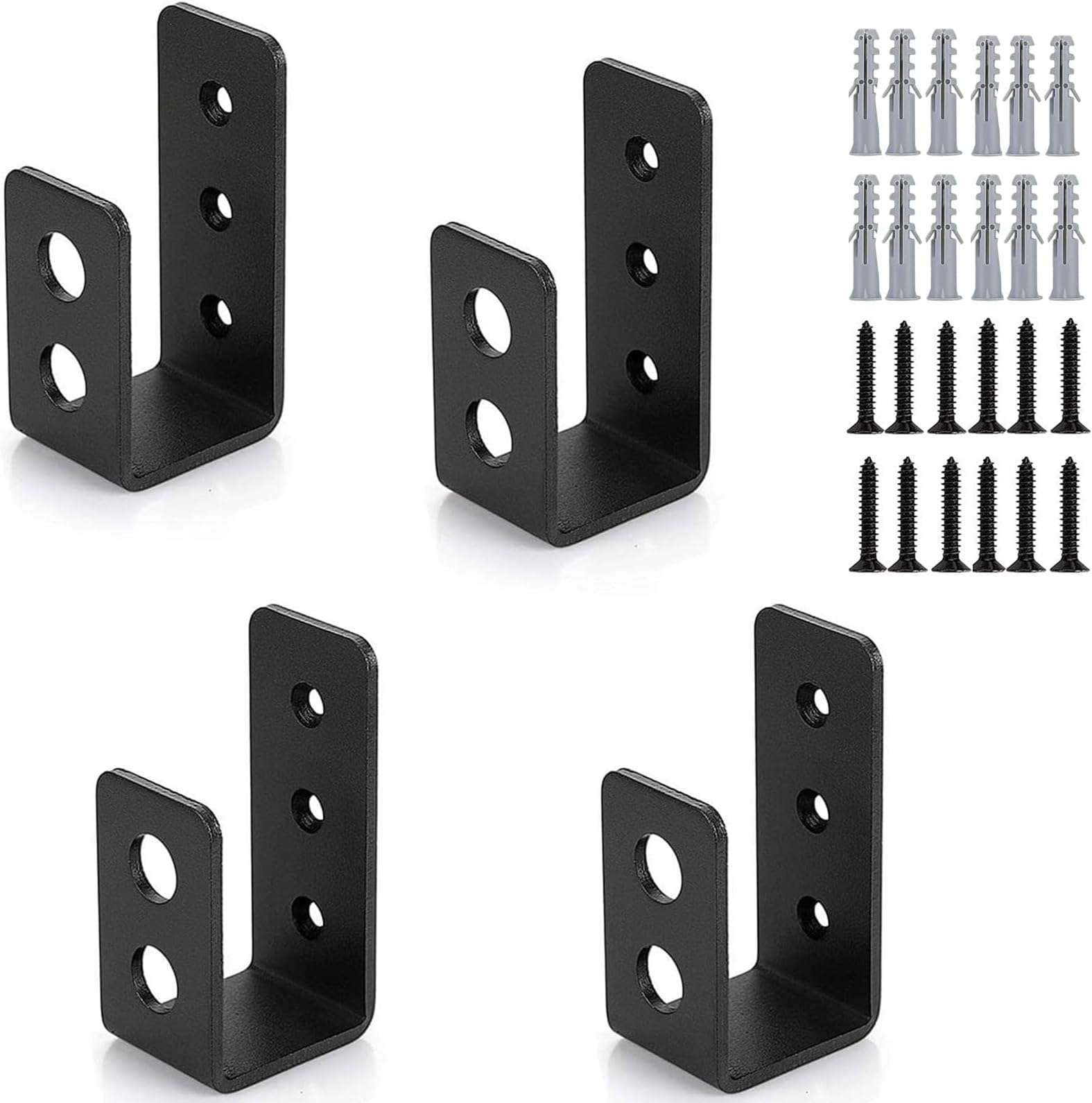 Amazon.com: Door Security Brackets, 4 Pack, Heavy Duty U Brackets for ...