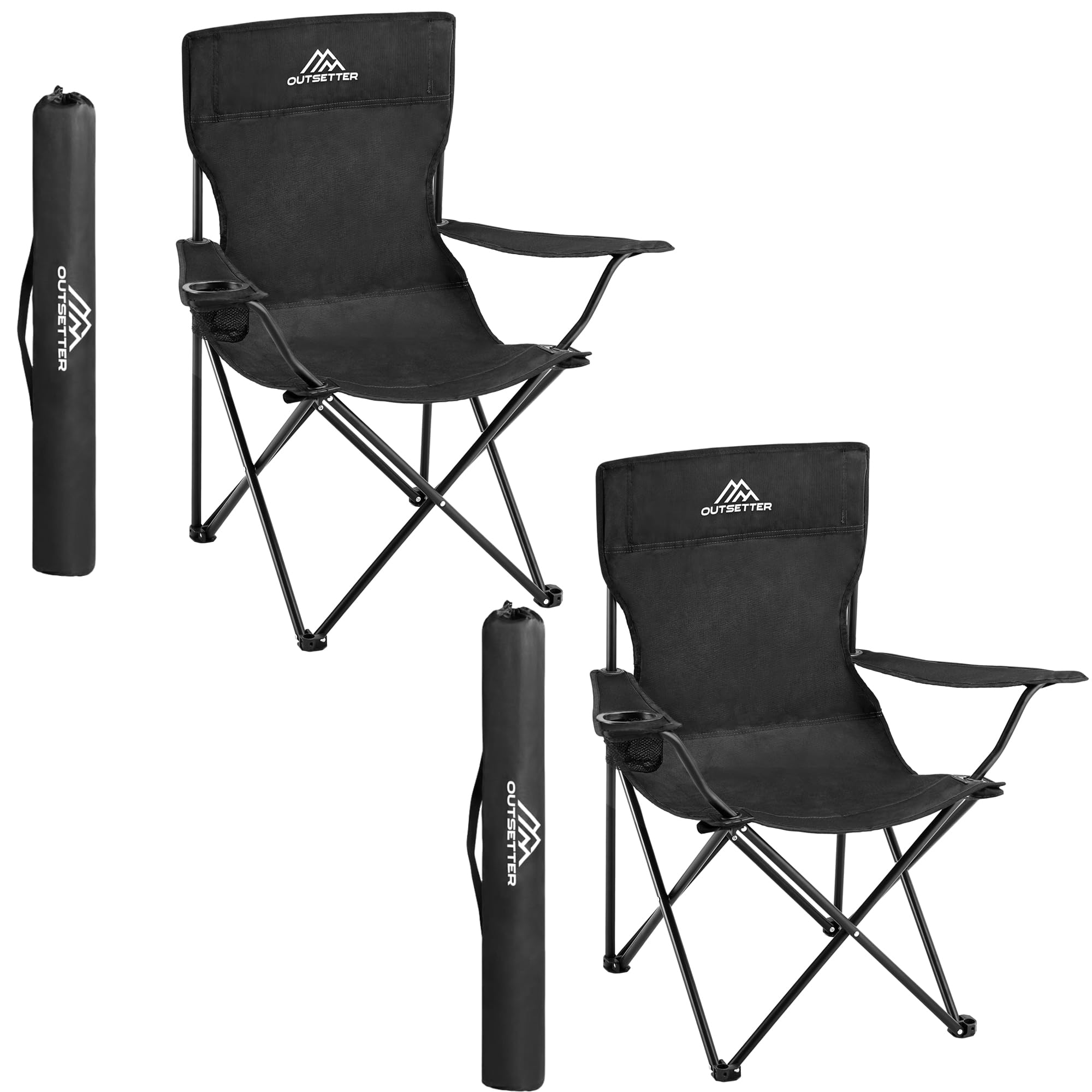 Set of 2 Camping Chairs | Lightweight Folding | Portable Chair for ...