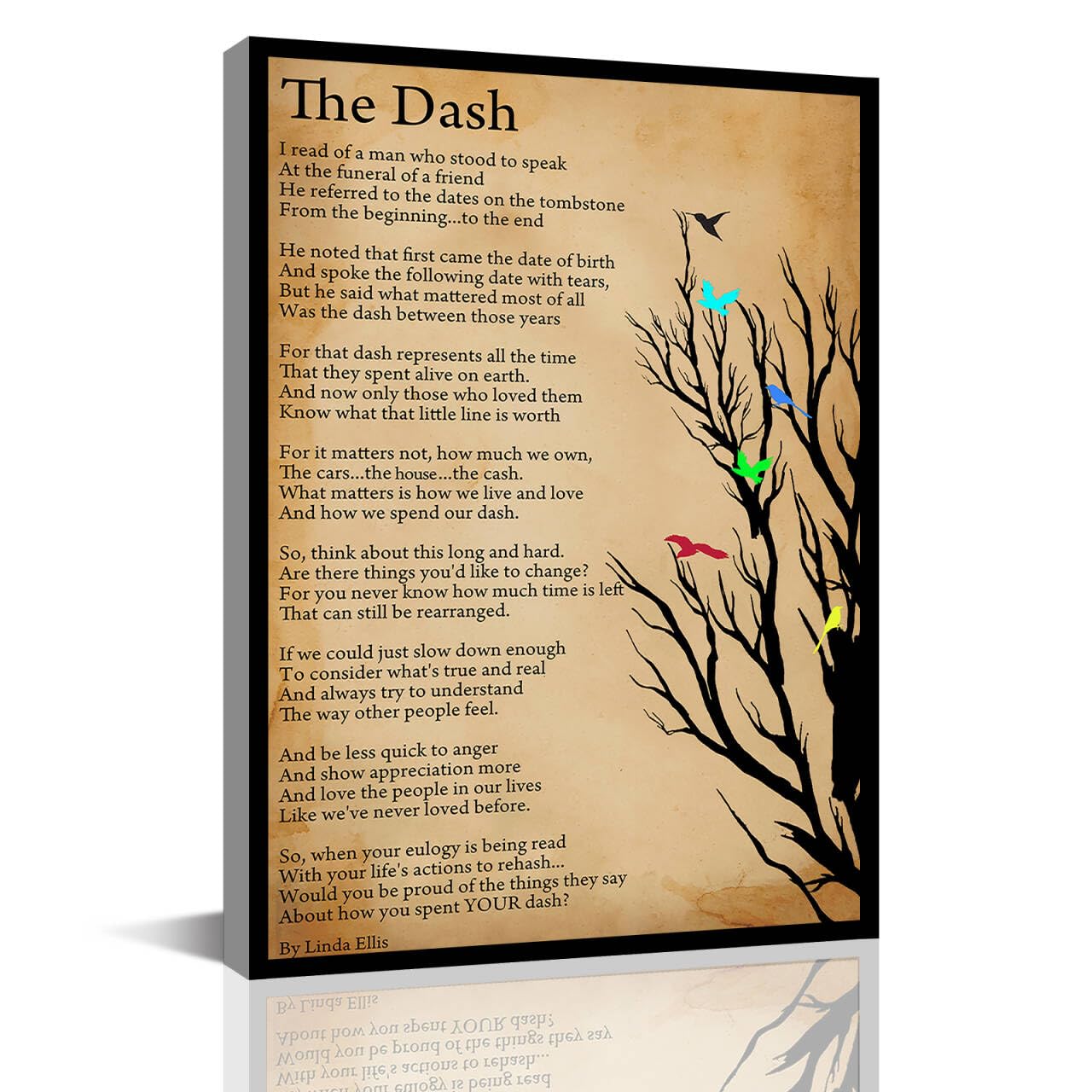Amazon.com: Canvas Wall Art The Dash Poetry Poster Poem Quote Poster ...