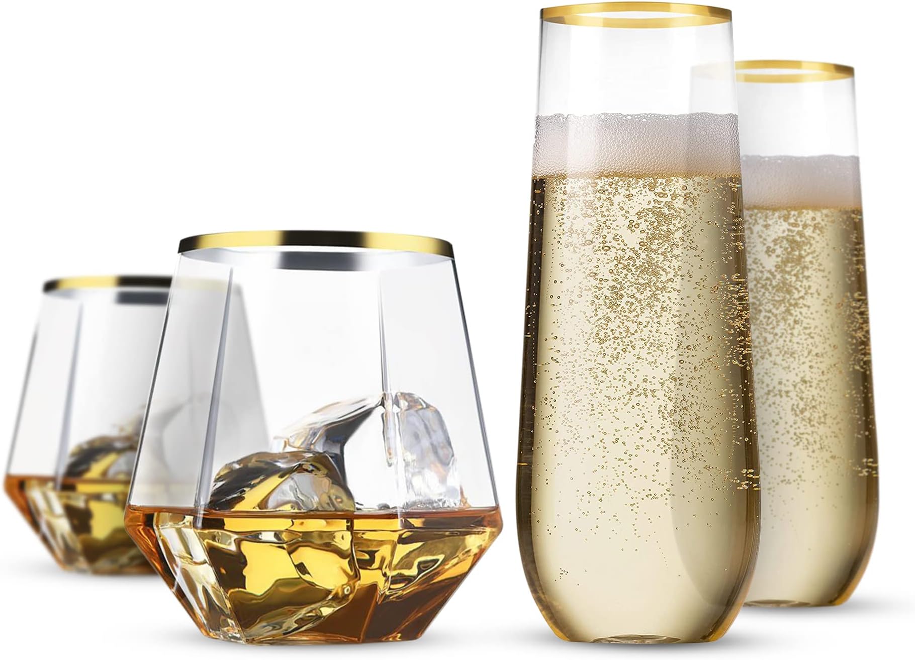 Amazon.com | Angar By C.S Unbreakable Champagne Glasses and Party Wine ...