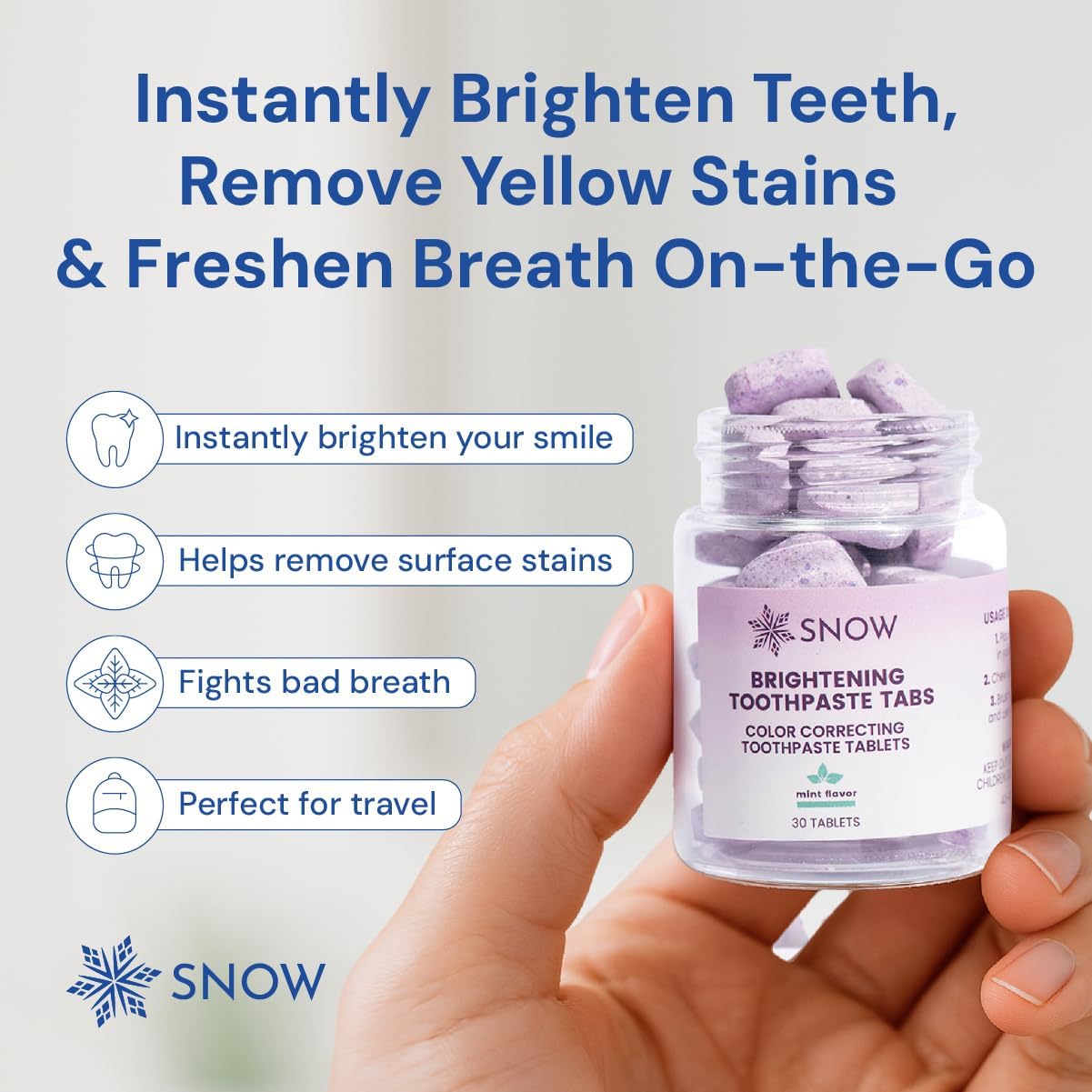 SNOW Purple Whitening Toothpaste Tablets - 30 Count, Purple Toothpaste ...