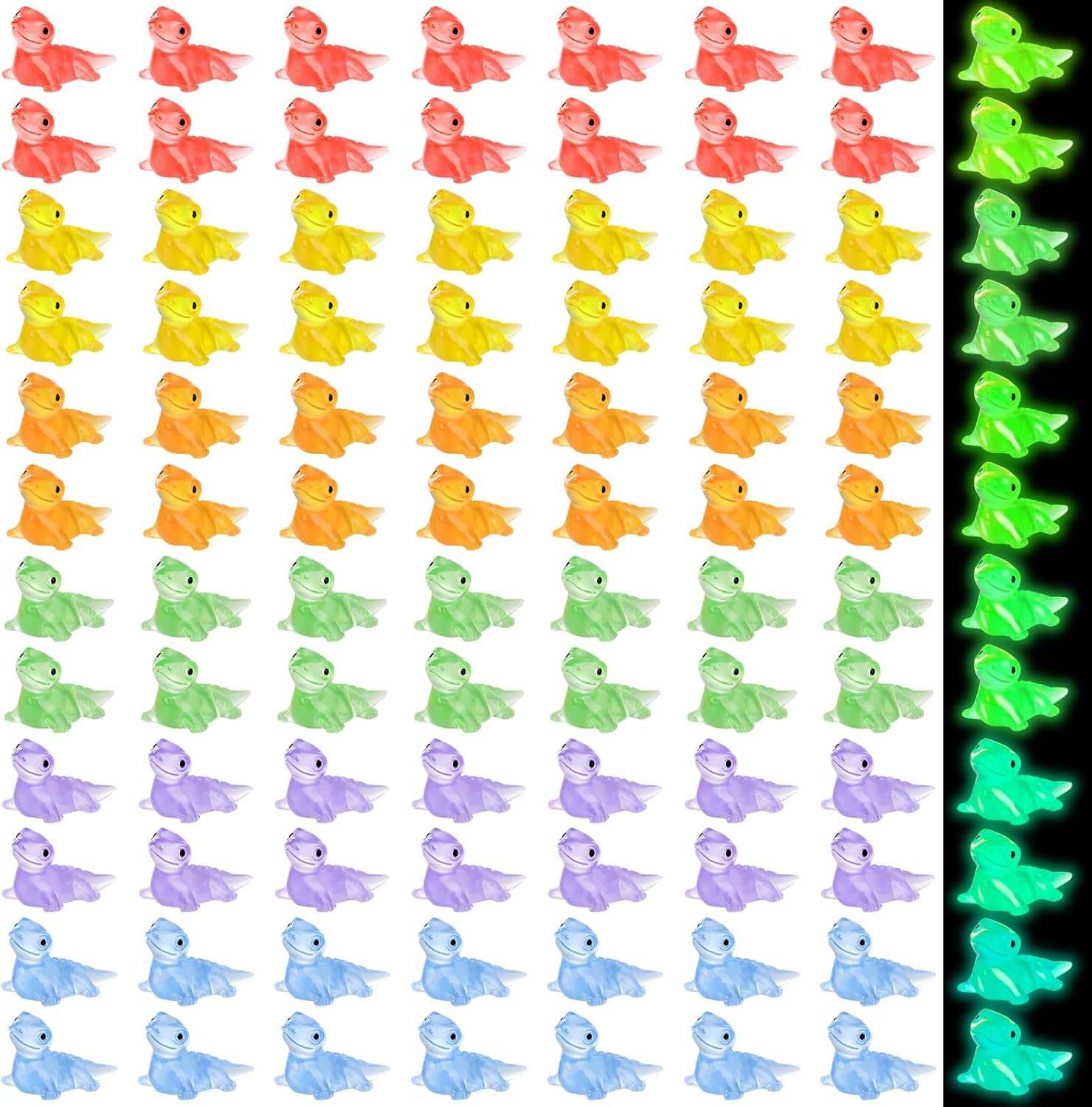 Amazon.com: ZhouBoat 120Pcs Mini Glow Lizard Miniature Statue, Luminous ...