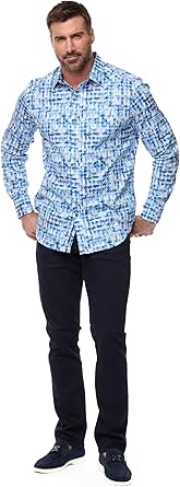 Robert Graham Erasmus - Camisa Tejida de Manga Larga con Botones para ...