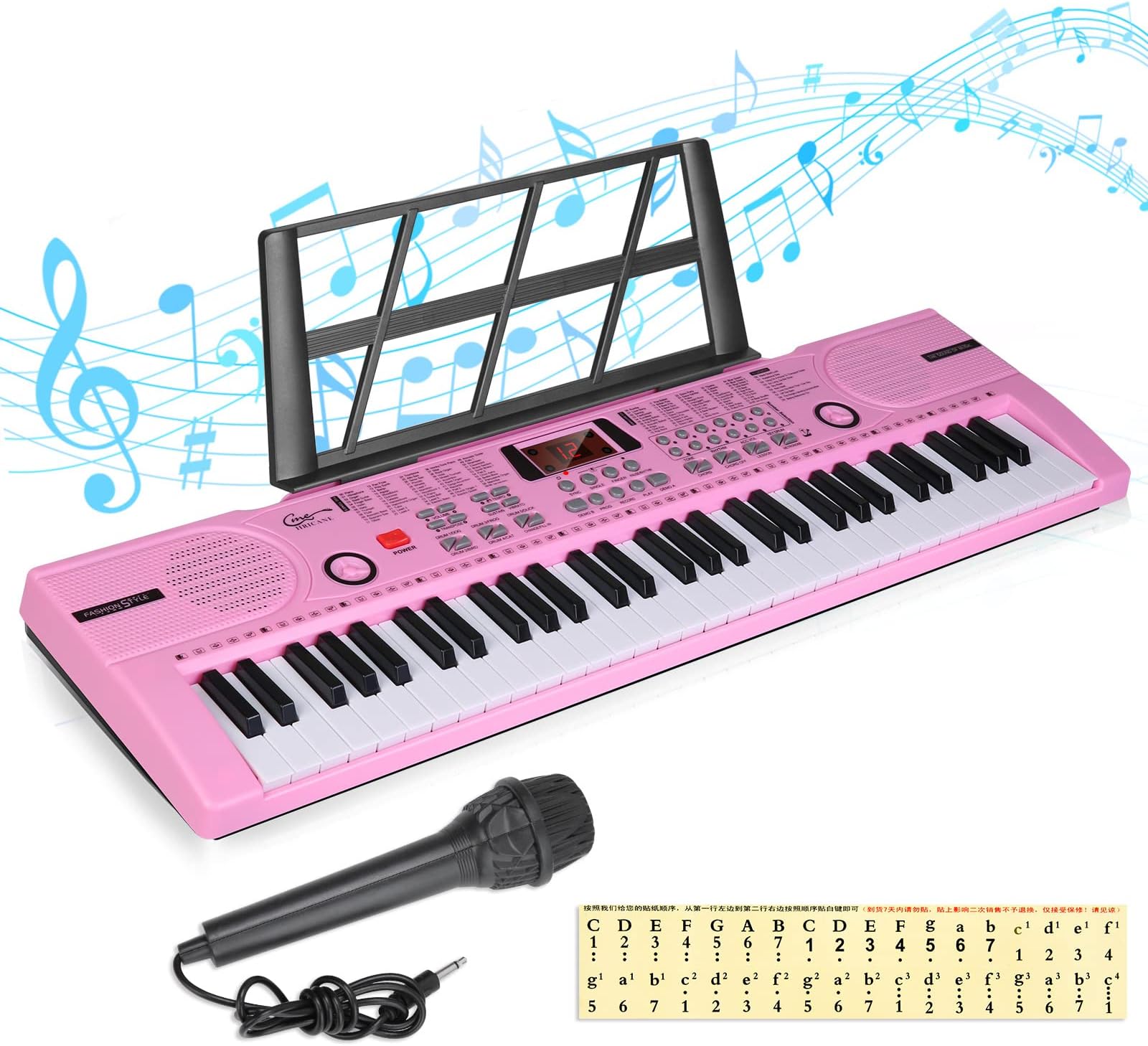 Hricane Kids Piano Keyboard, 61 Keys Beginner Electronic Keyboard ...