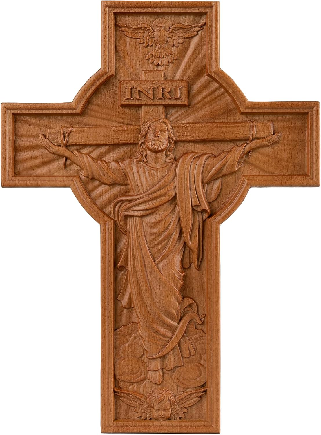 BGCOPPER Cruz de pared de crucifijo hecha a mano con gancho, cruz de ...