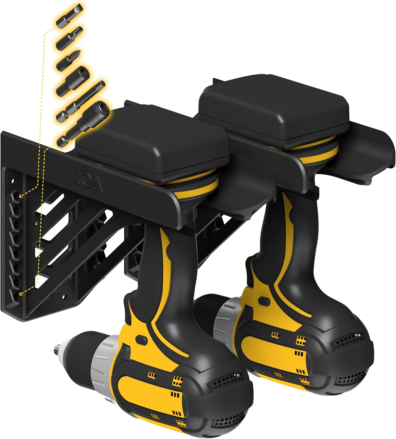 Drill Holder - Power Tool Organizer/Hanger - Wall Mount W/Hex Bit ...