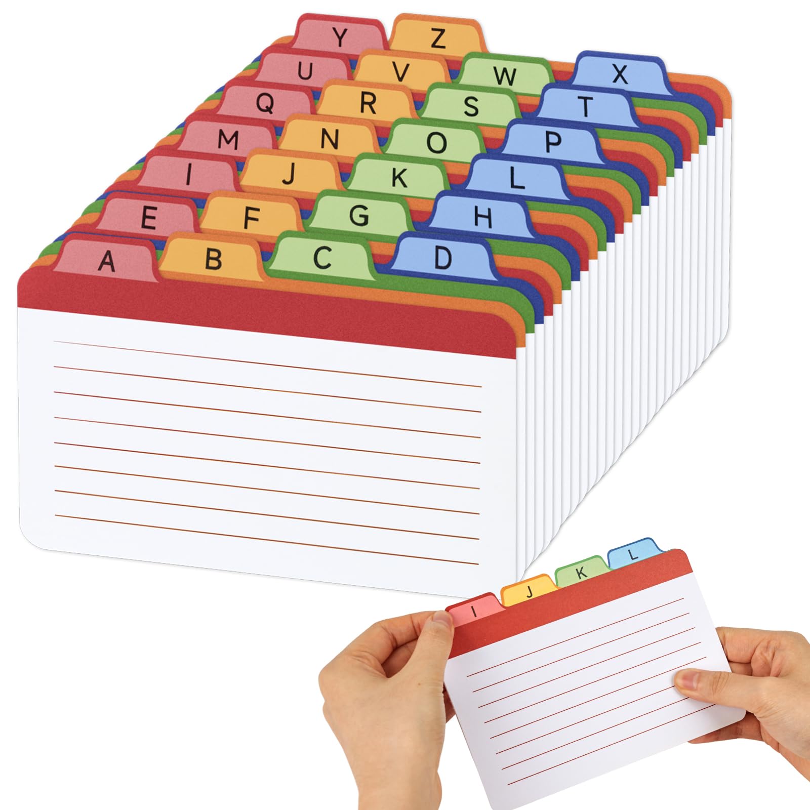 Snapklik.com : 26PCS Index Card Dividers, 6"x4" Colored Note Cards ...